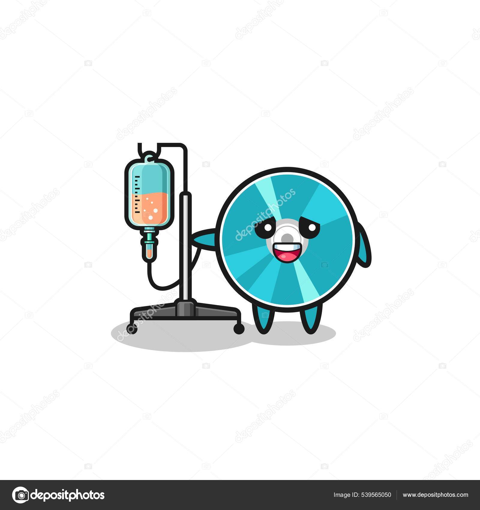 Cute Optical Disc Character Standing Infusion Pole Cute Design Stock ...