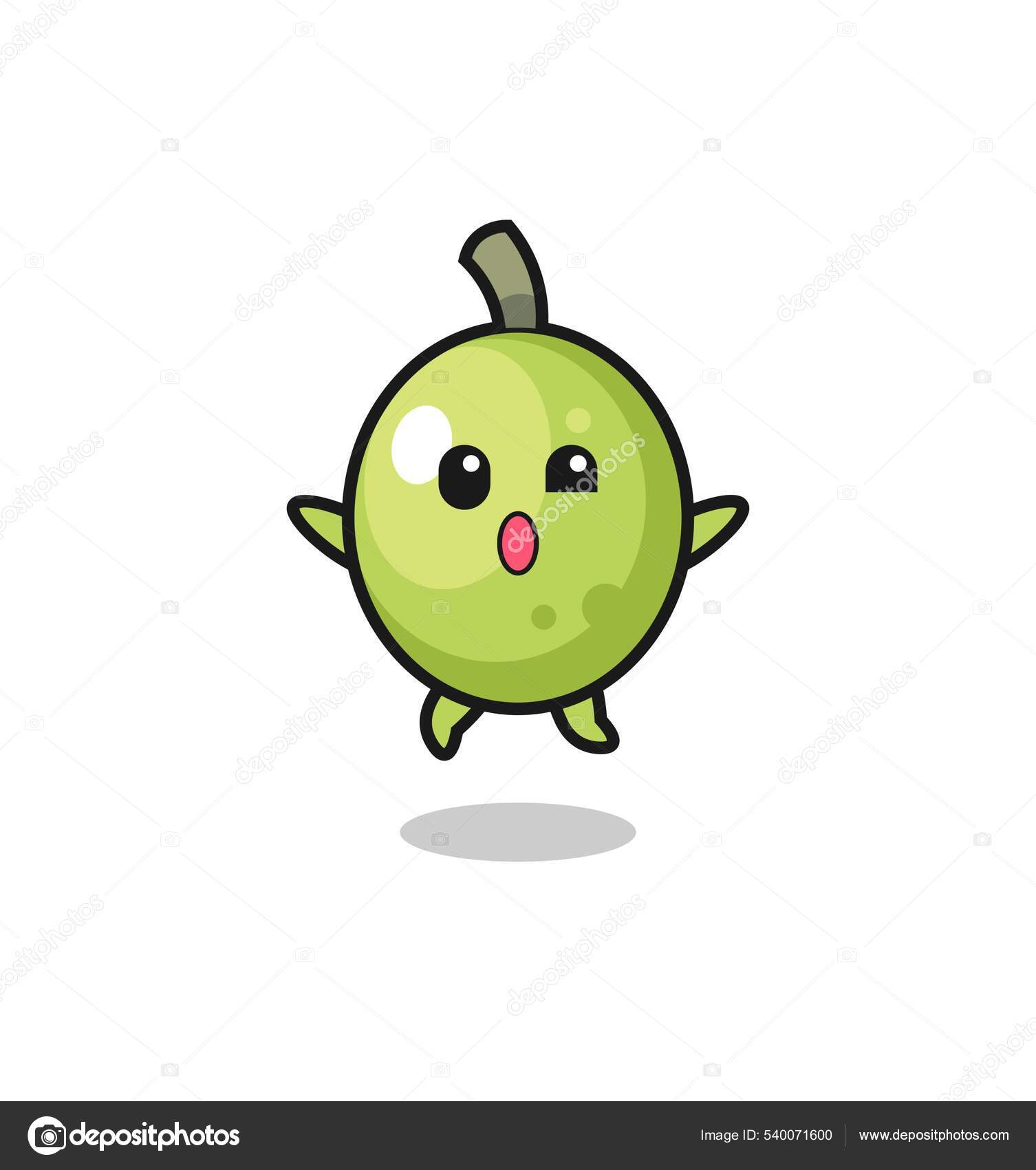 Olive Character Jumping Gesture Cute Design Stock Vector by ©heriyusuf ...