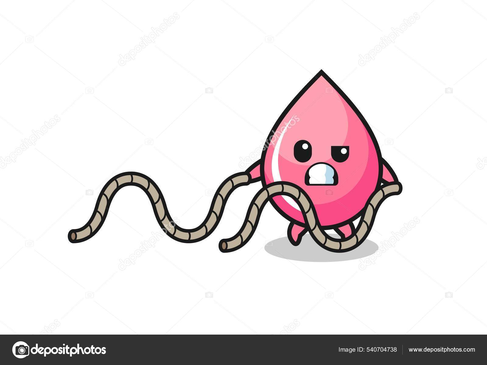 Illustration Strawberry Juice Drop Doing Battle Rope Workout Cute ...