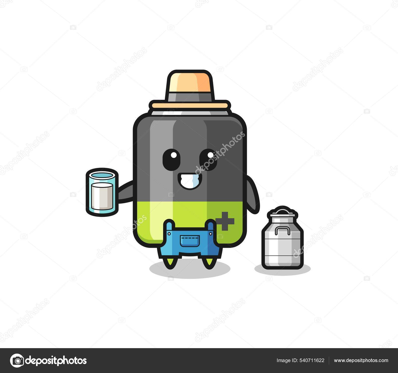 Battery Cartoon Dairy Farmer Cute Design Stock Vector by ©heriyusuf.rap ...