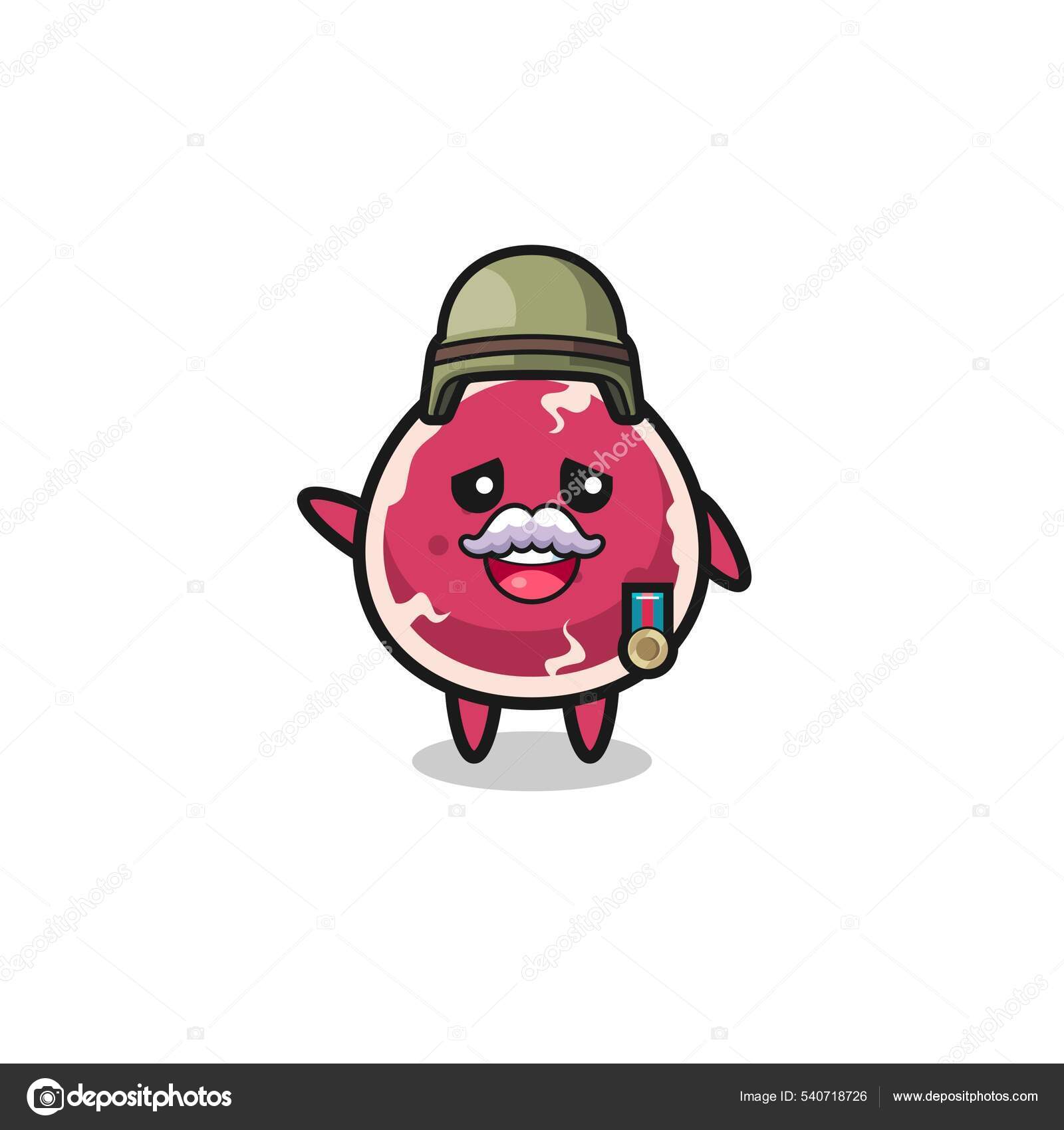 Cute Beef Veteran Cartoon Cute Design Stock Vector by ©heriyusuf.rap ...