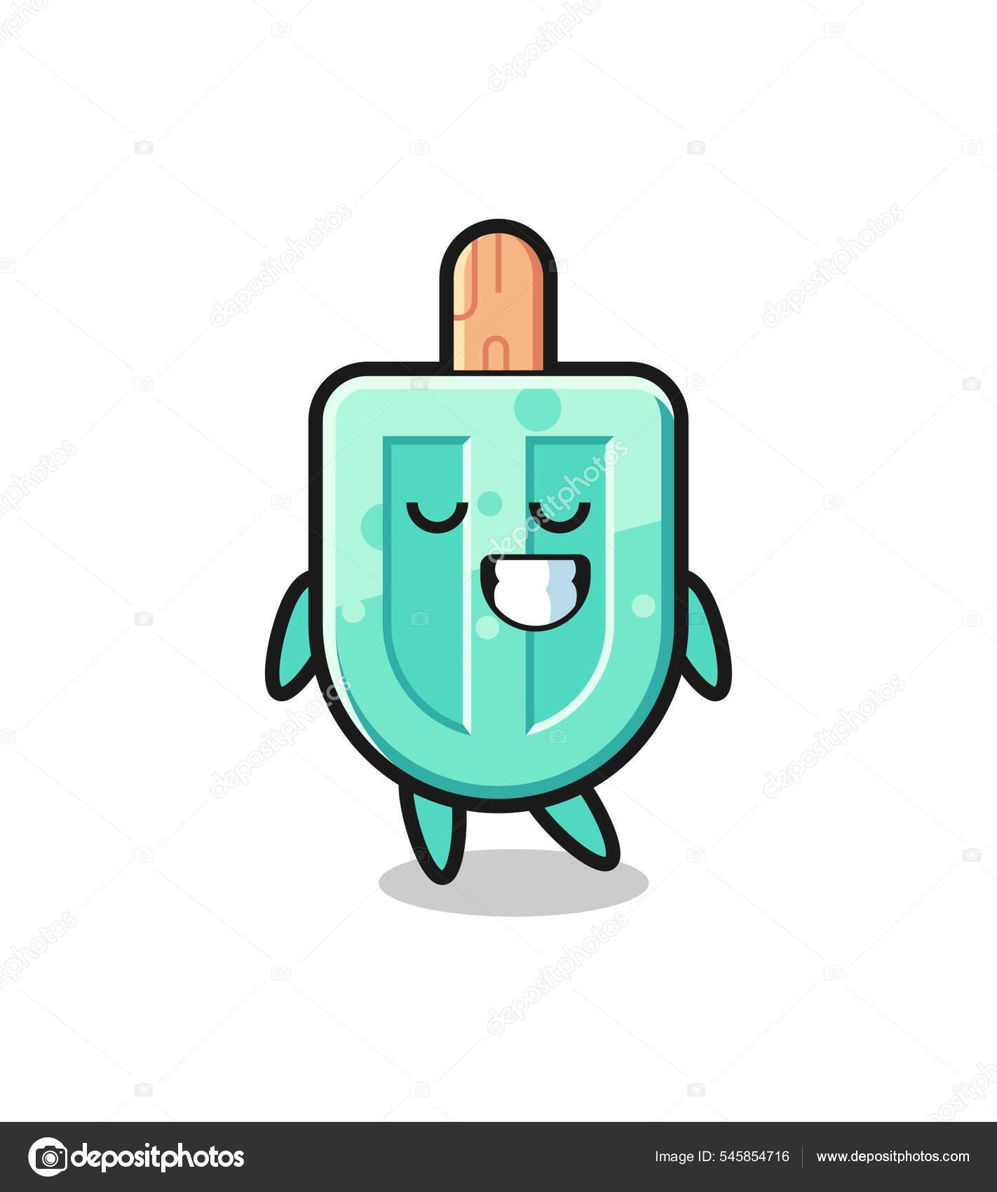 Popsicles Cartoon Illustration Shy Expression Cute Design Stock Vector ...