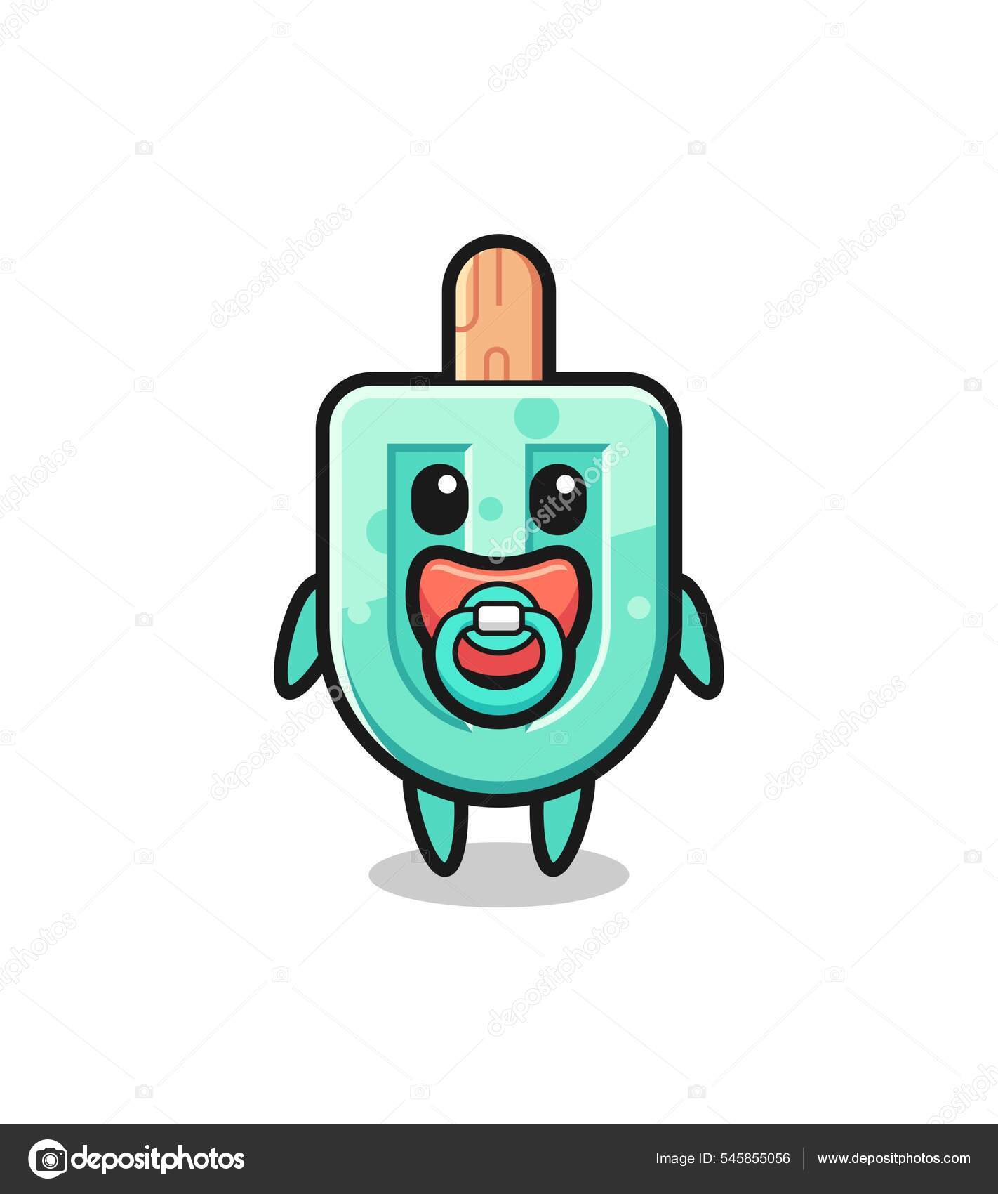 Baby Popsicles Cartoon Character Pacifier Cute Design Stock Vector ...