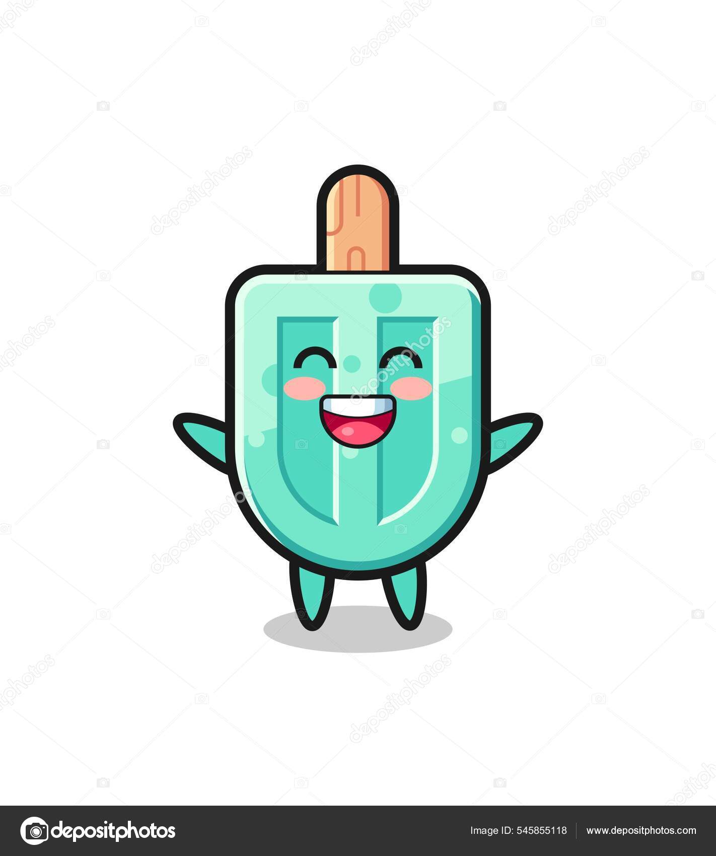 Happy Baby Popsicles Cartoon Character Cute Design Stock Vector Image ...