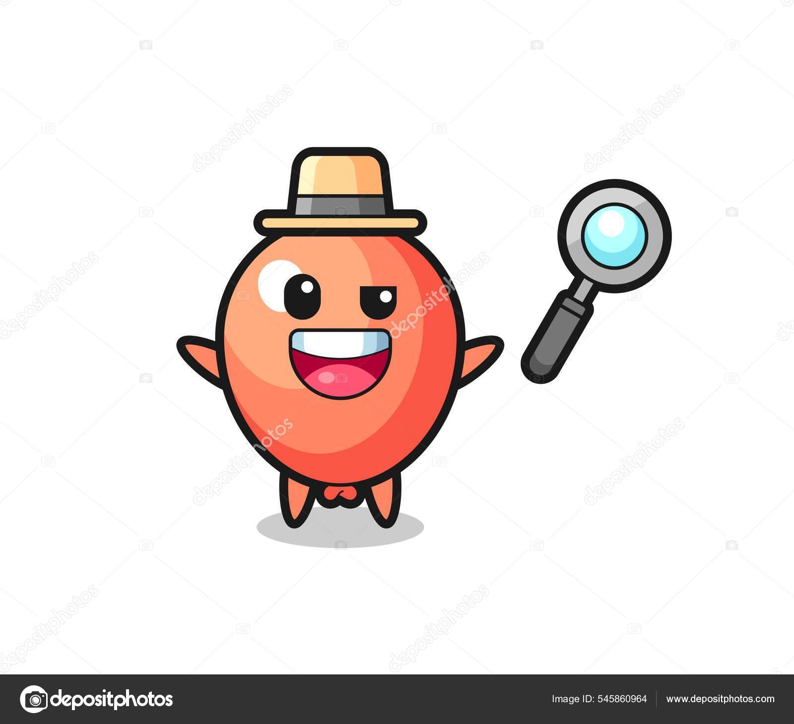Illustration Balloon Mascot Detective Who Manages Solve Case Cute ...