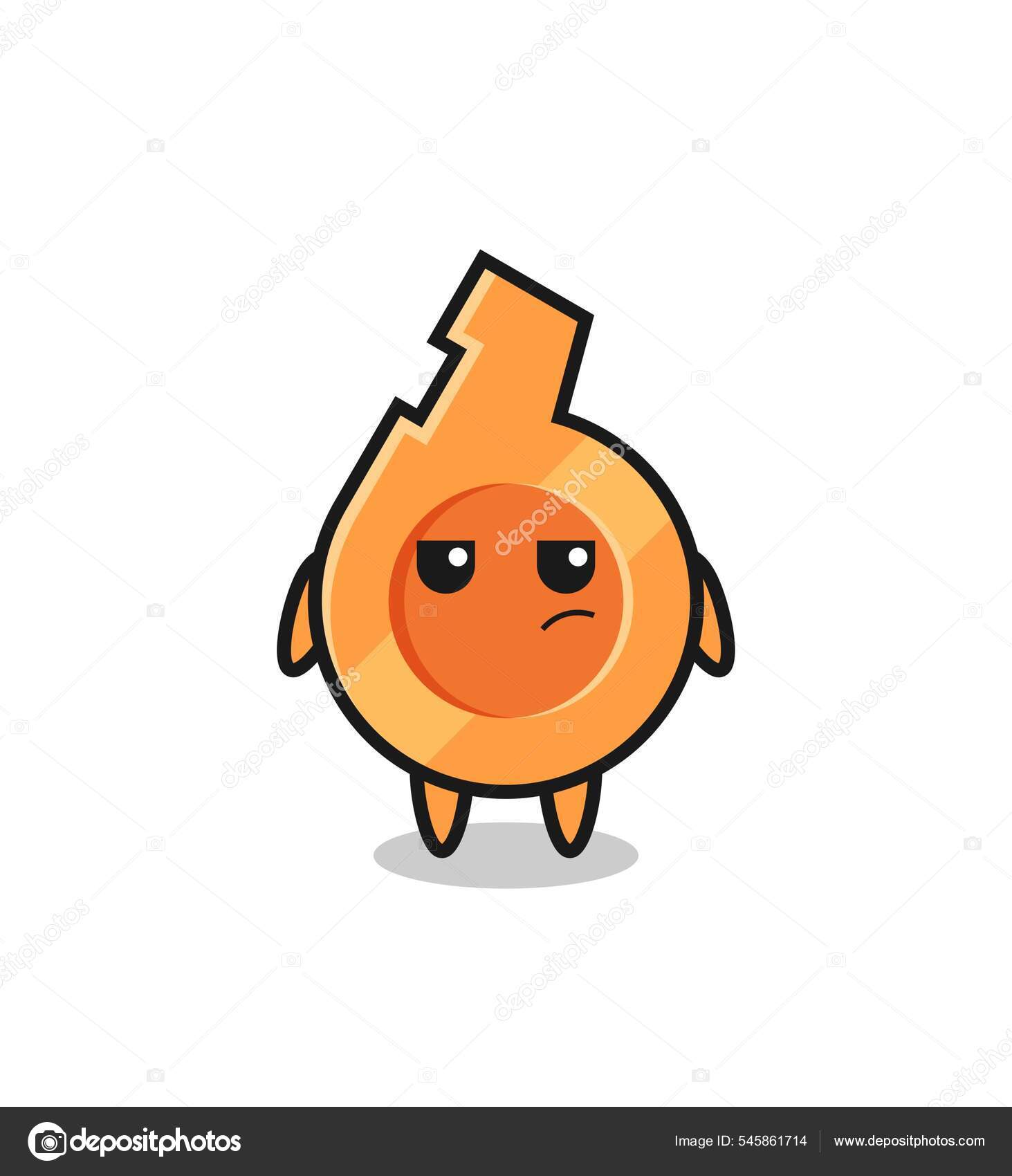 Cute Whistle Character Suspicious Expression Cute Design Stock Vector ...
