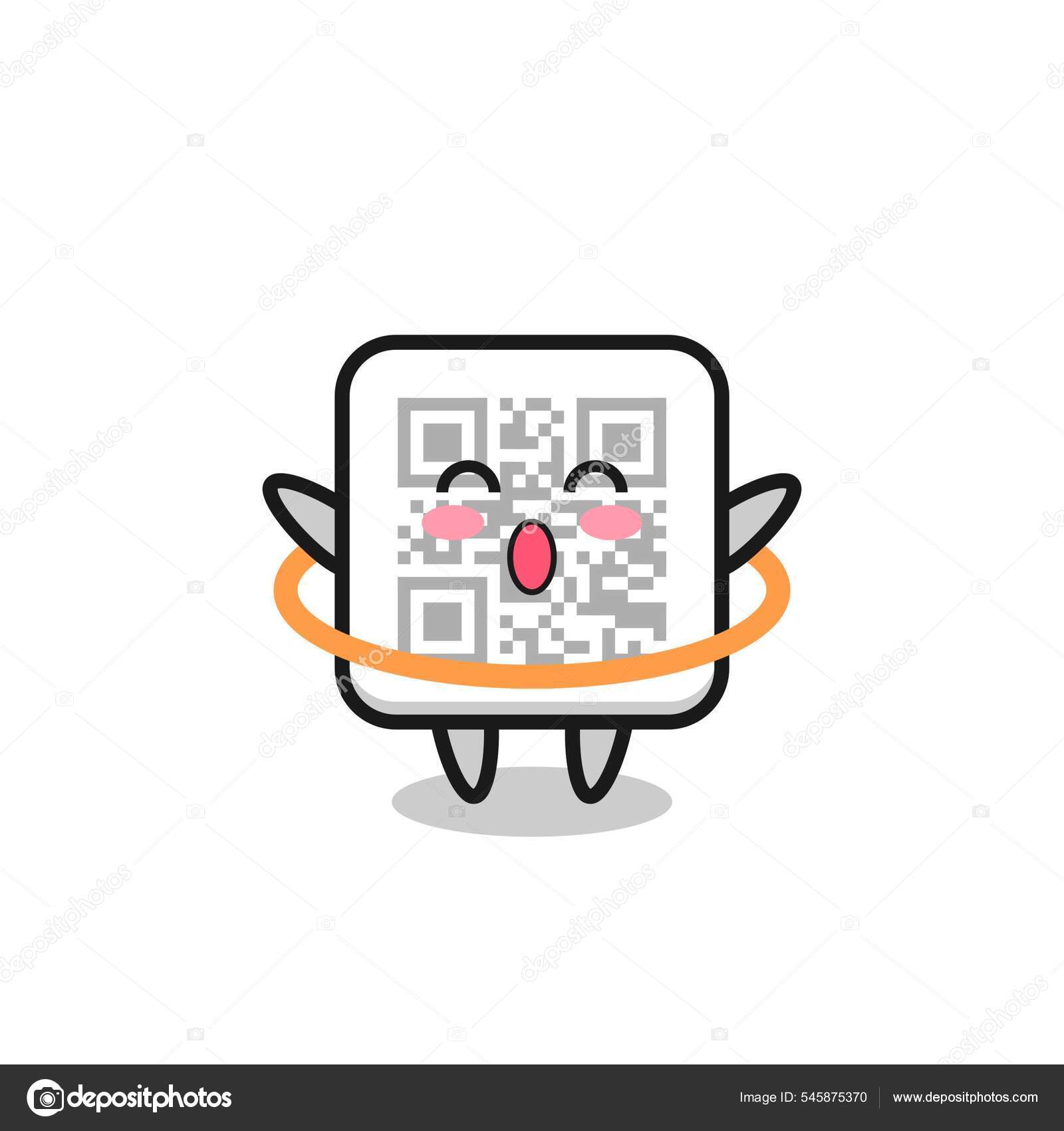 Cute Code Cartoon Playing Hula Hoop Cute Design Stock Vector by ...
