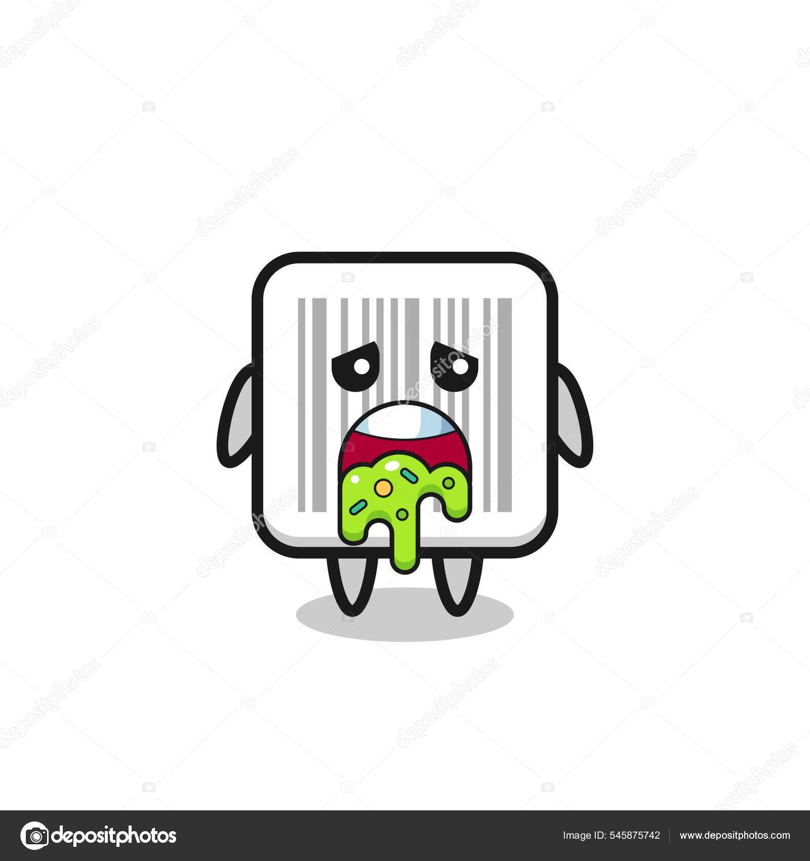 Cute Barcode Character Puke Cute Design Stock Vector by ©heriyusuf.rap ...