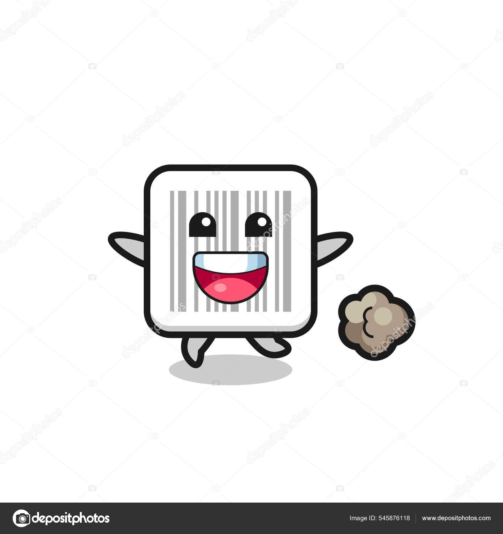 Happy Barcode Cartoon Running Pose Cute Design Stock Vector by ...