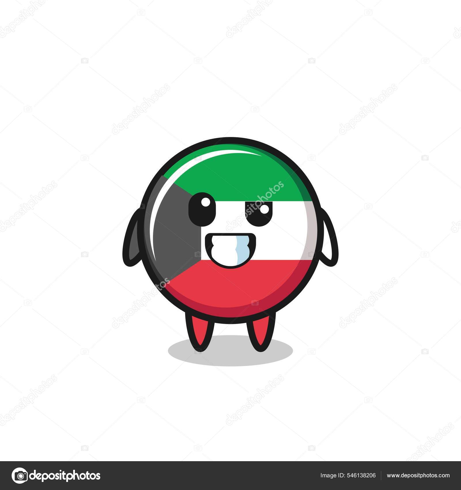Cute Kuwait Flag Mascot Optimistic Face Cute Design Stock Vector by ...