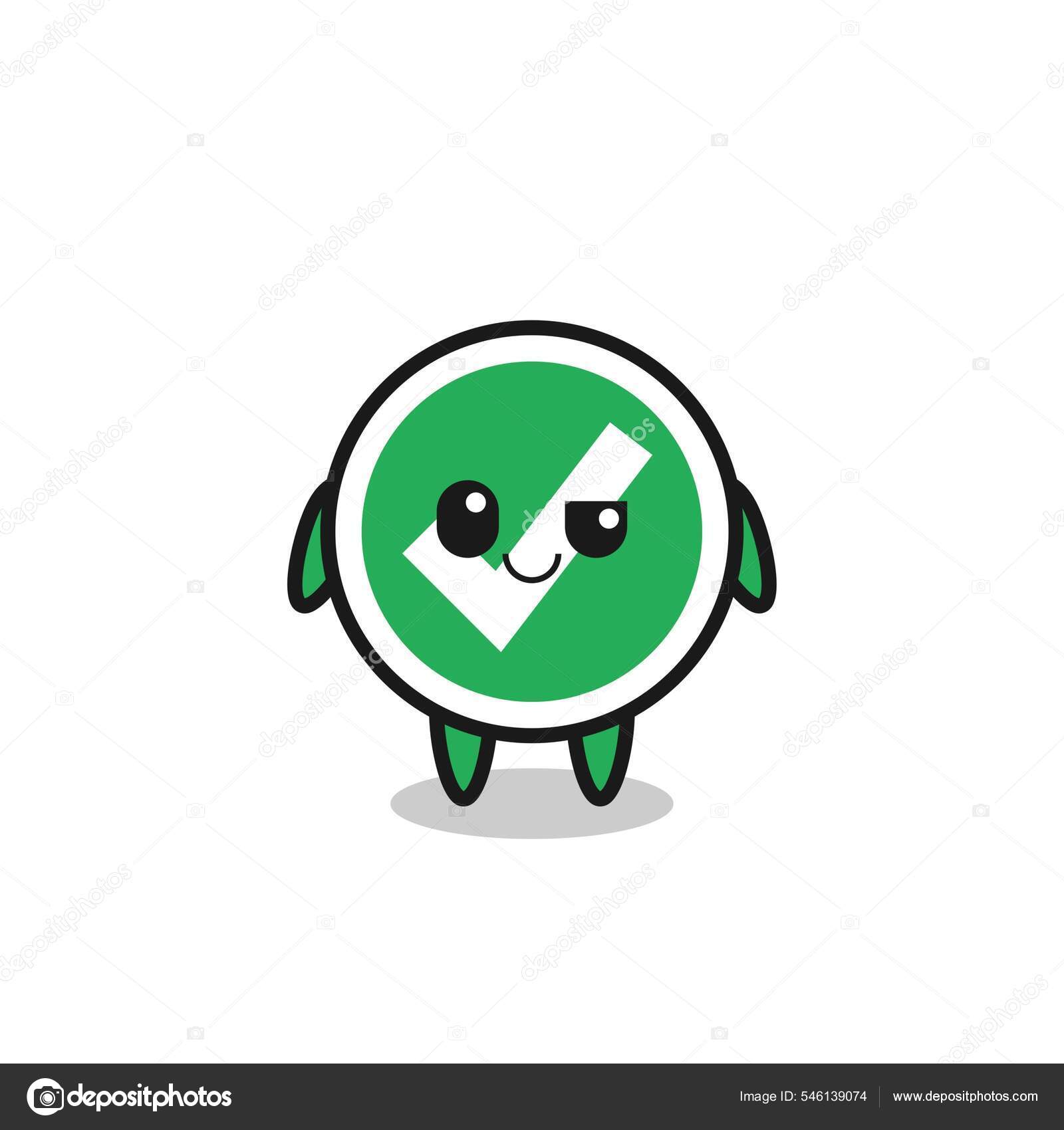 Check Mark Cartoon Arrogant Expression Cute Design Stock Vector by ...
