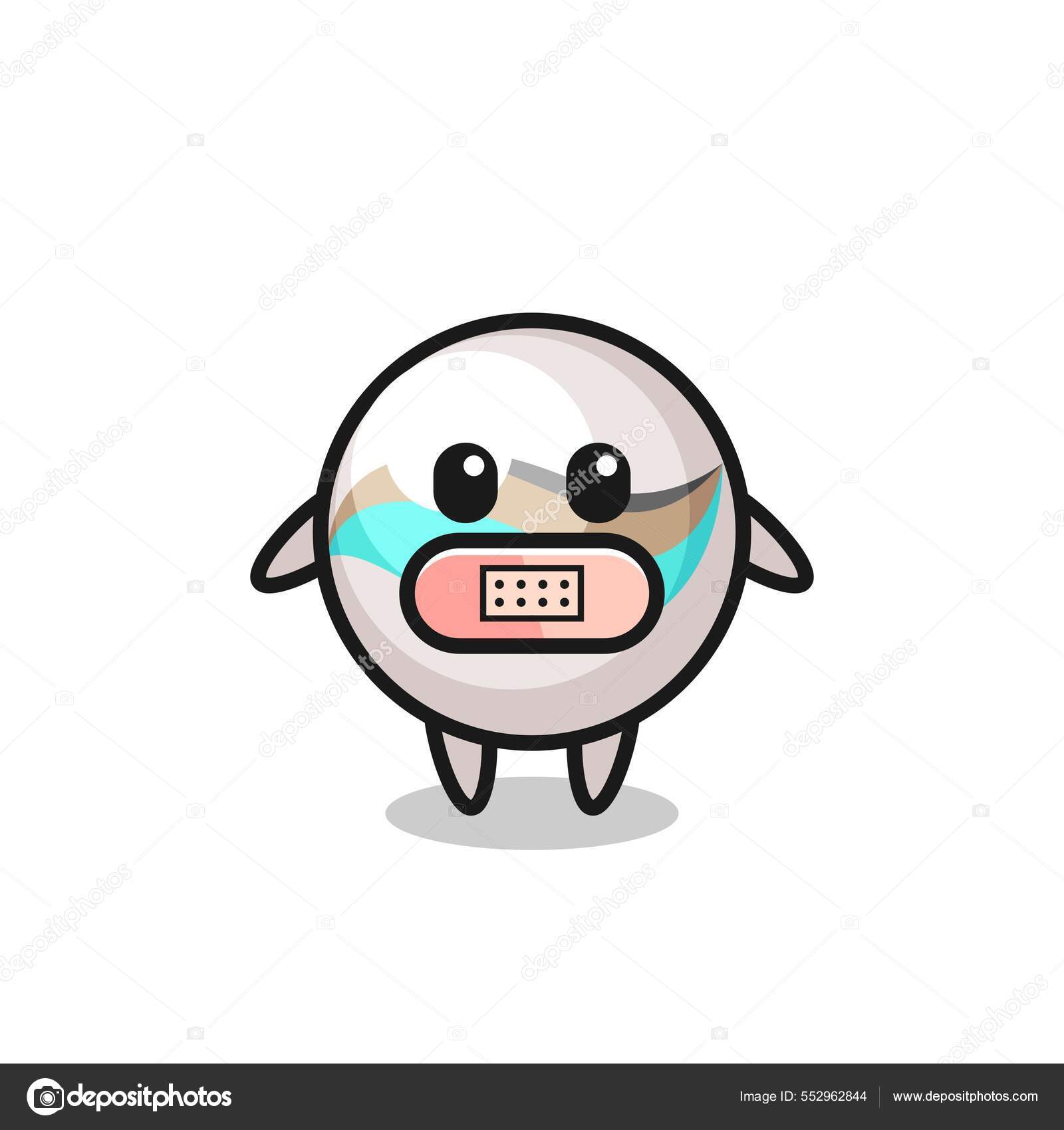 Cartoon Illustration Marble Toy Tape Mouth Cute Design Stock Vector by ...