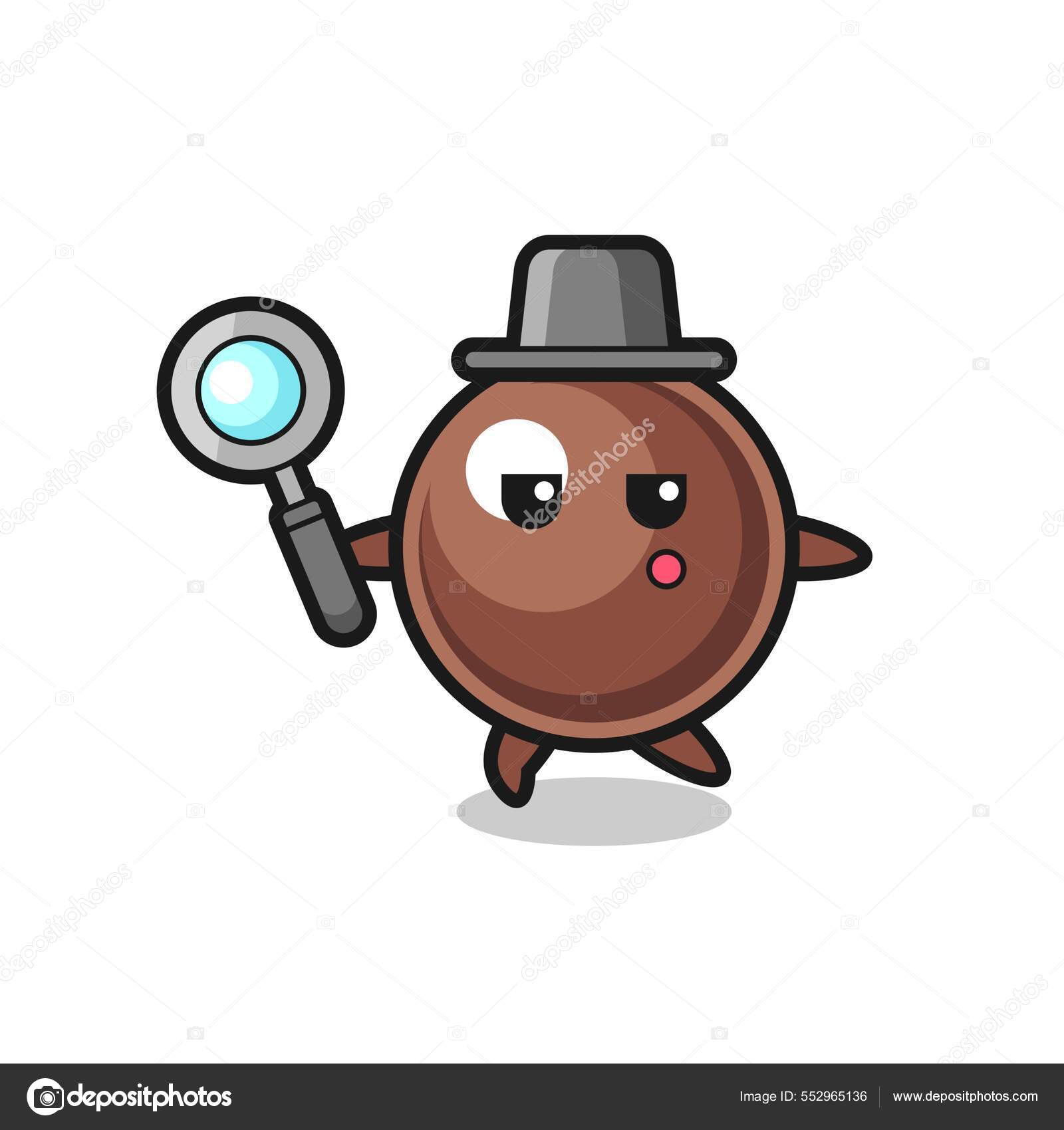 Tapioca Pearl Cartoon Character Searching Magnifying Glas Stock ...