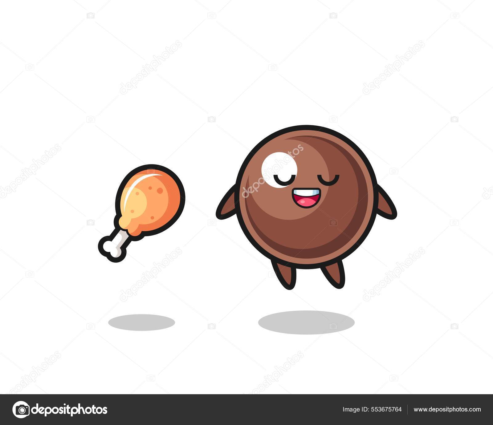 Cute Tapioca Pearl Floating Tempted Because Fried Chicken Cute Design ...