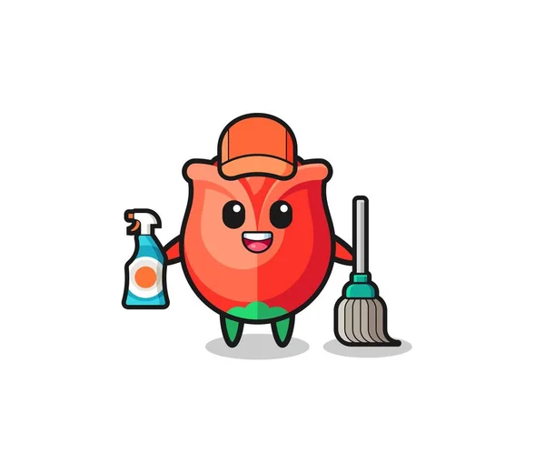 Cute Heart Symbol Character Cleaning Services Mascot Cute Design Stock Vector by ©heriyusuf.rap ...