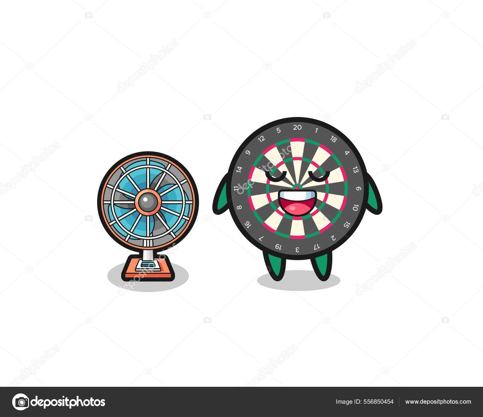 Cute Dart Board Standing Front Fan Cute Design Stock Vector Image by ...