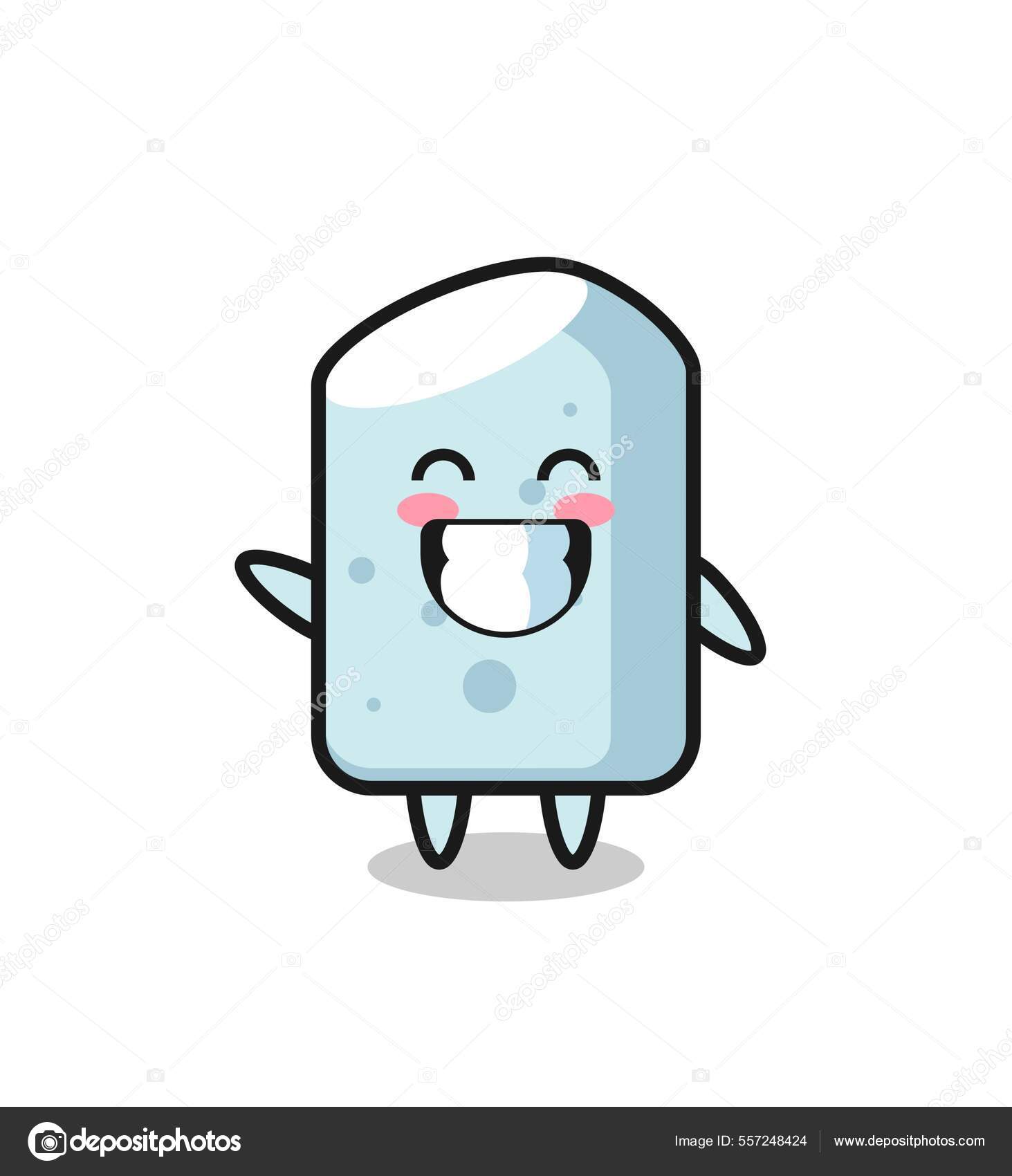 Personnage Dessin Animé Craie Faisant Vague Geste Main Design Mignon ...