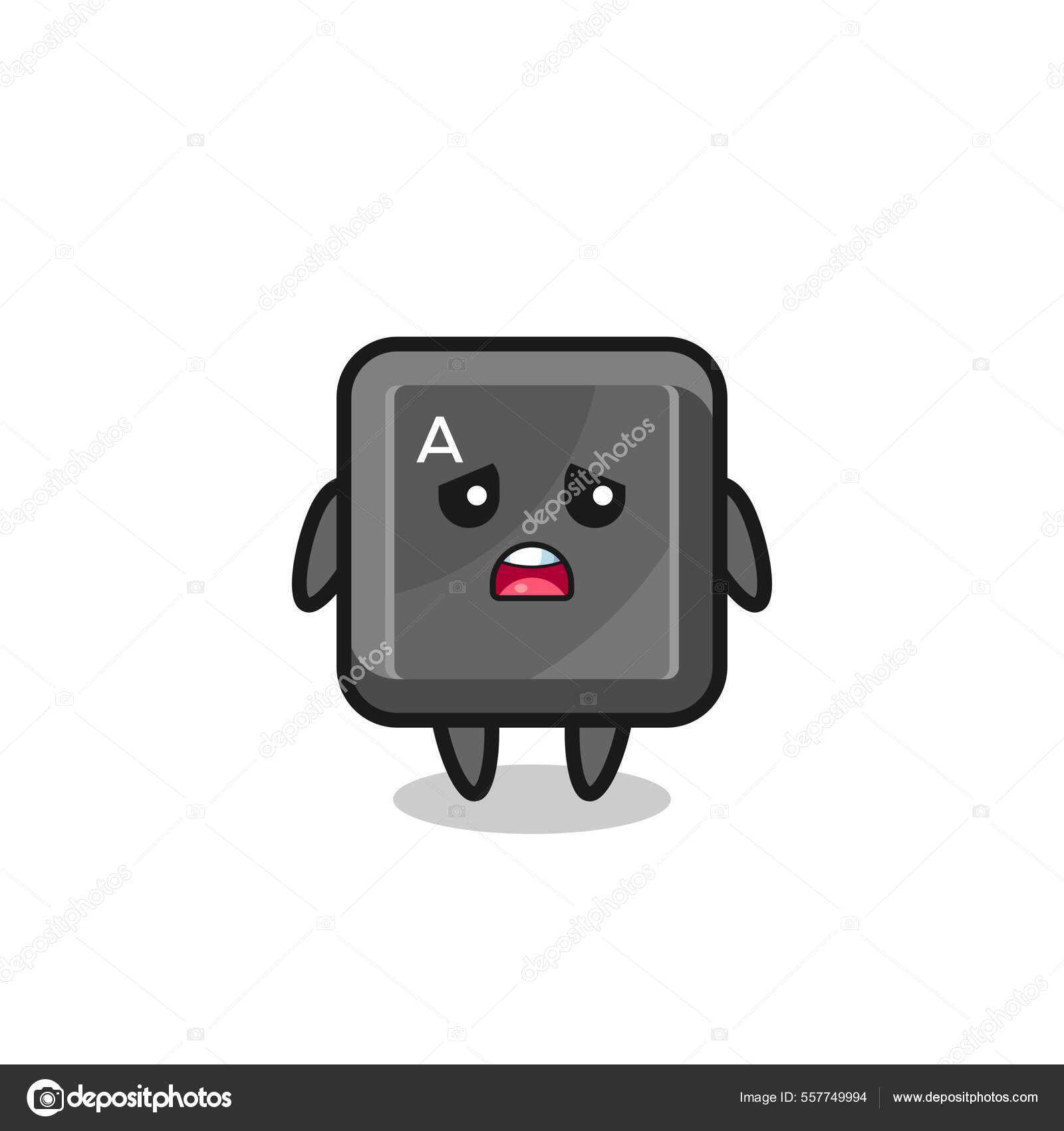 Disappointed Expression Keyboard Button Cartoon Cute Design Stock ...