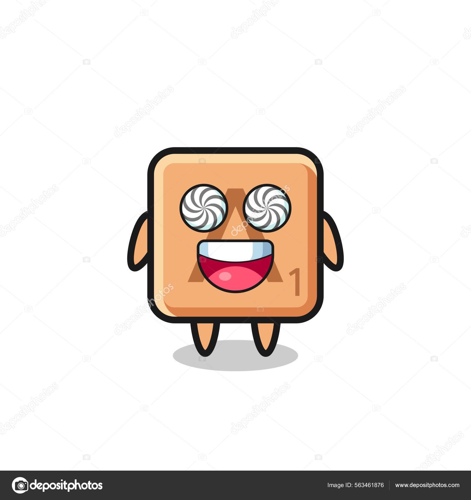 Cute Scrabble Character Hypnotized Eyes Cute Design Stock Vector by ...