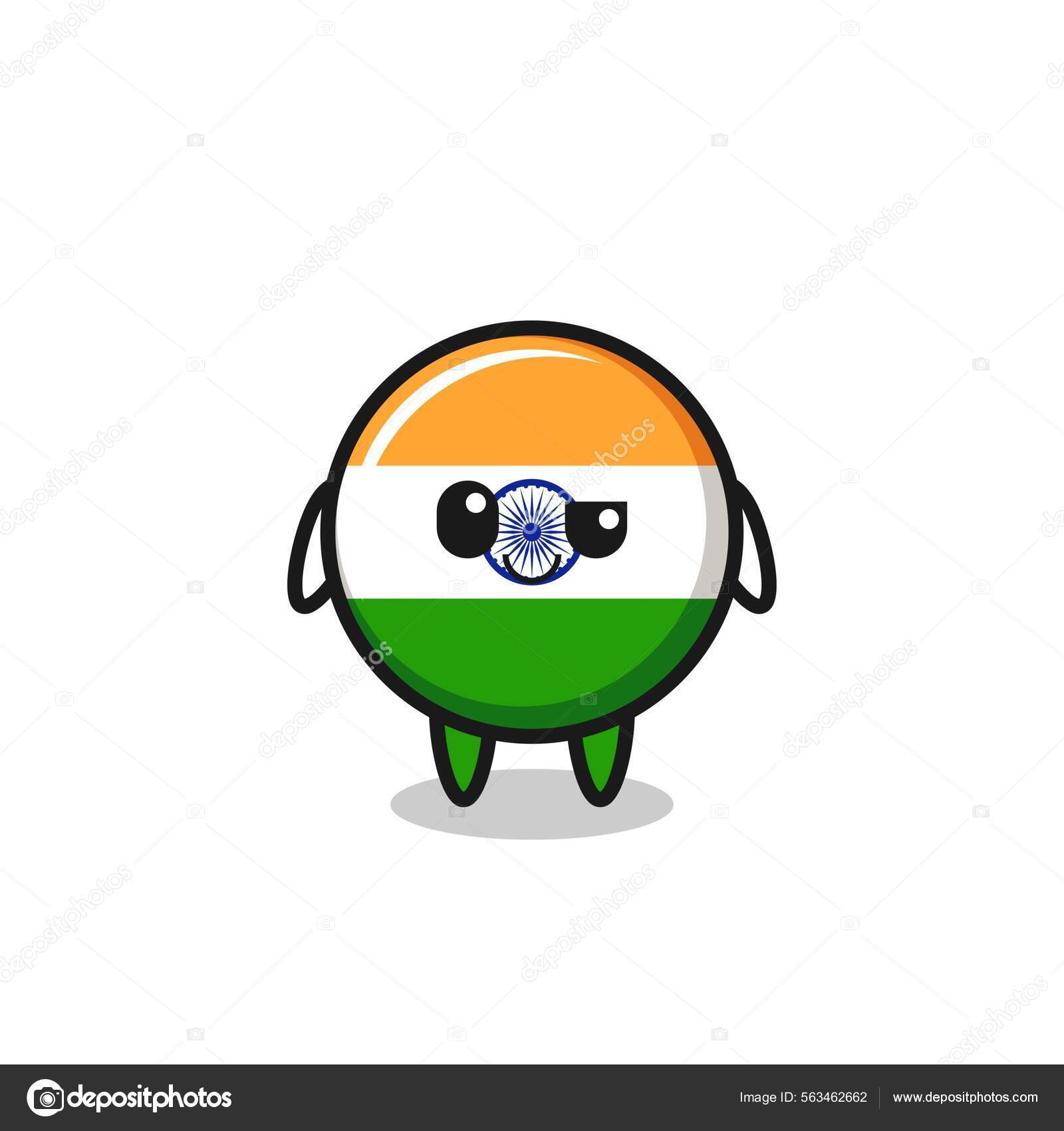 India Flag Cartoon Arrogant Expression Cute Design Stock Vector by ...
