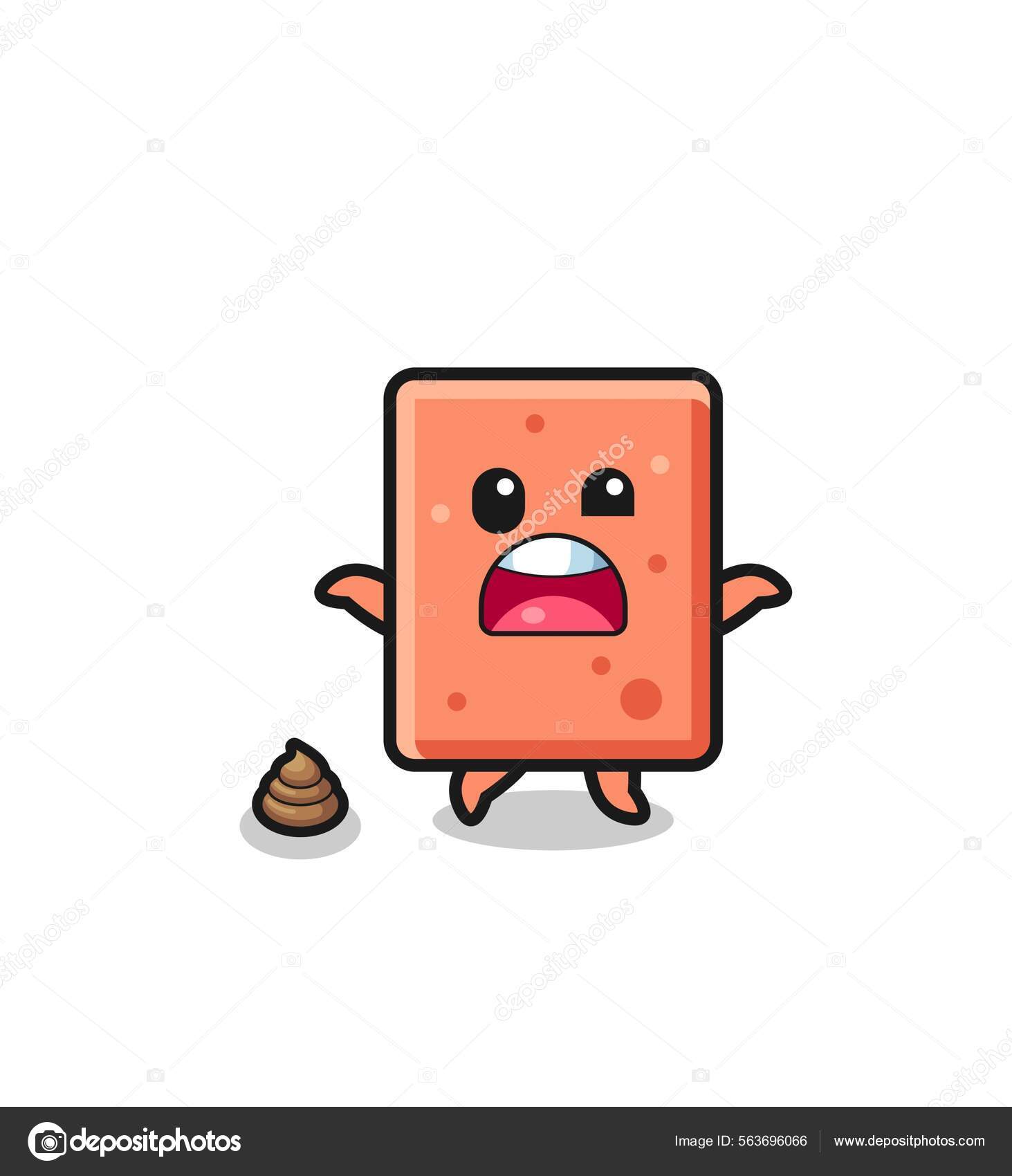 Brick Earth Surprised Meet Poop Cute Design Stock Vector Image by ...