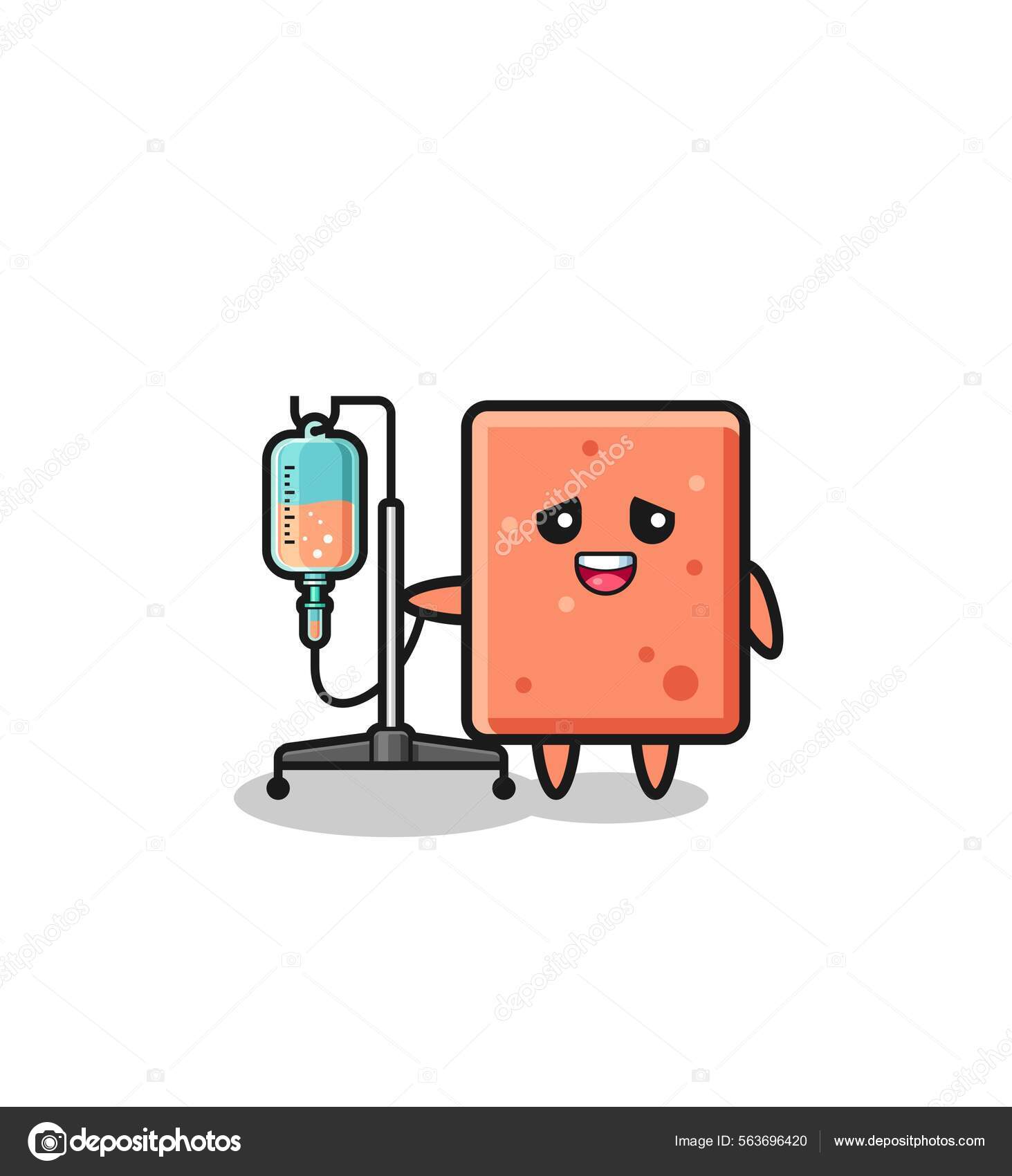 Cute Brick Character Standing Infusion Pole Cute Design Stock Vector by ©heriyusuf.rap@gmail.com ...