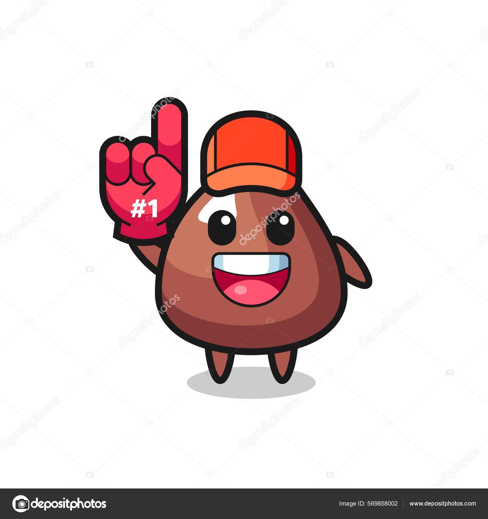 Choco Chip Illustration Cartoon Number Fans Glove Cute Design Stock ...