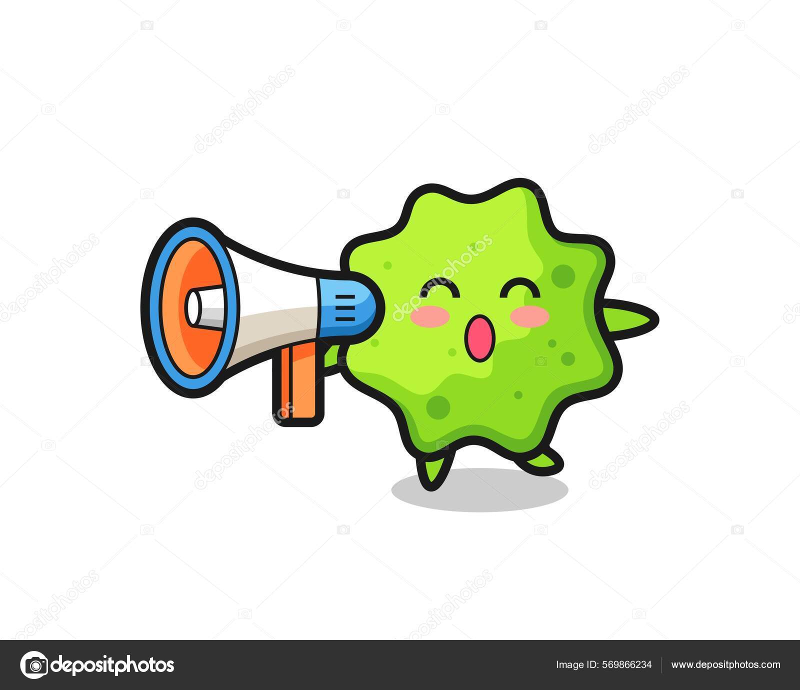 Splat Character Illustration Holding Megaphone Cute Design Stock Vector ...