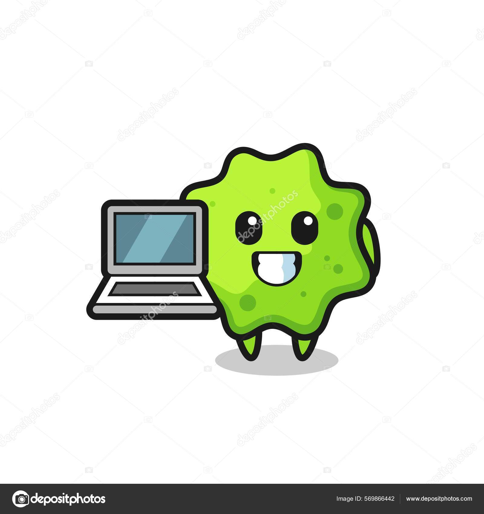 Mascot Illustration Splat Laptop Cute Design Stock Vector by ©heriyusuf ...