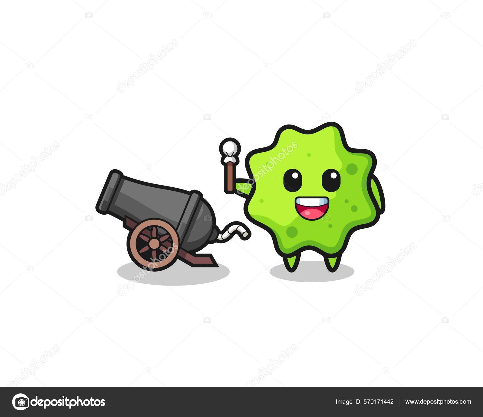 Cute Splat Shoot Using Cannon Cute Design Stock Illustration by ...