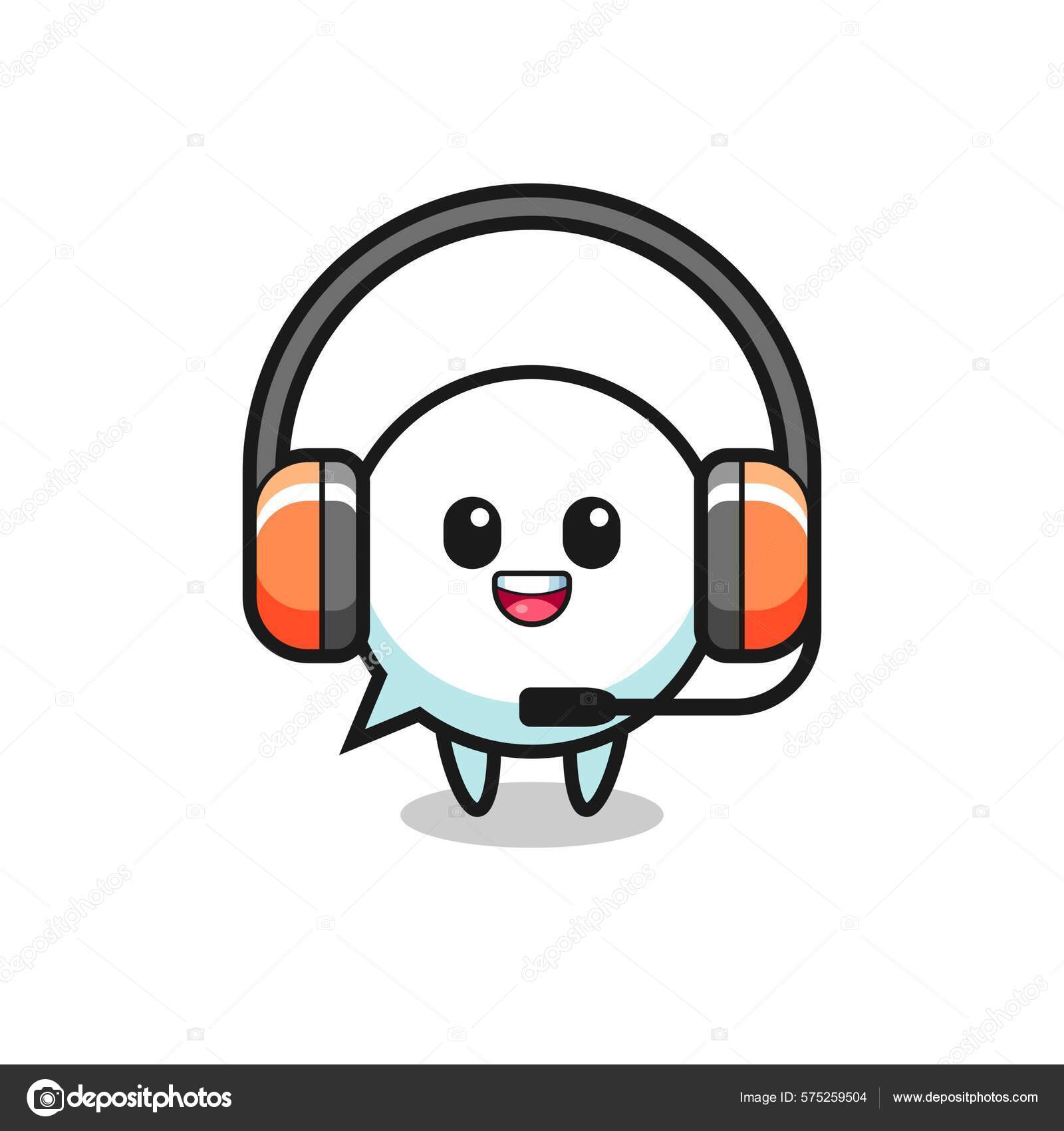 Cartoon Mascot Speech Bubble Customer Service Cute Design Stock Vector ...