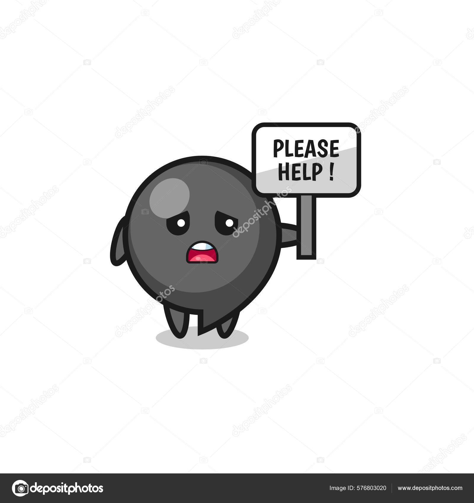 Cute Comma Symbol Hold Please Help Banner Cute Design Stock Vector by ...