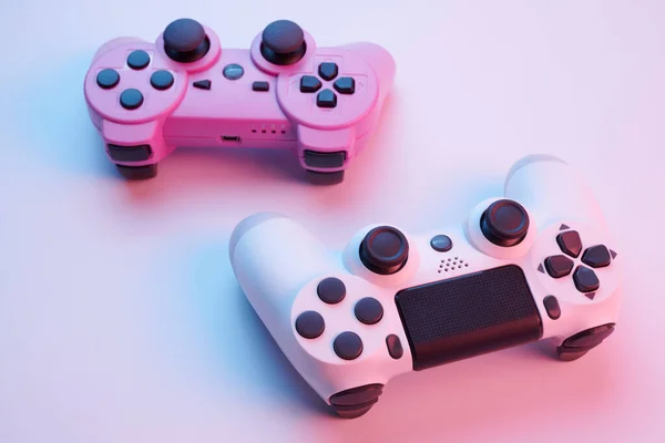 Many Different Video Game Controllers Multicolored Joysticks Game ...