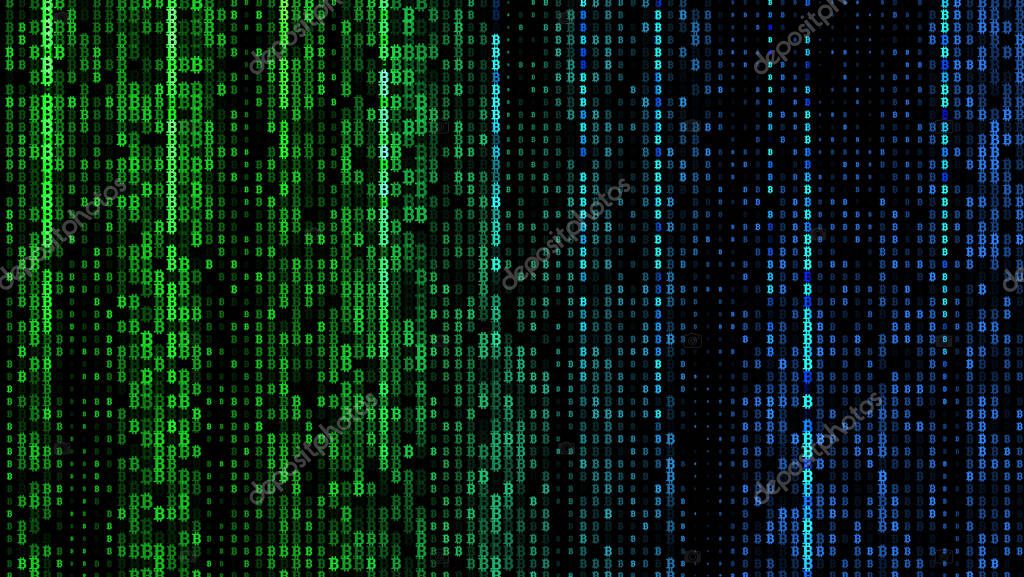 Un flujo de código de matriz binaria en la pantalla. números de la ...