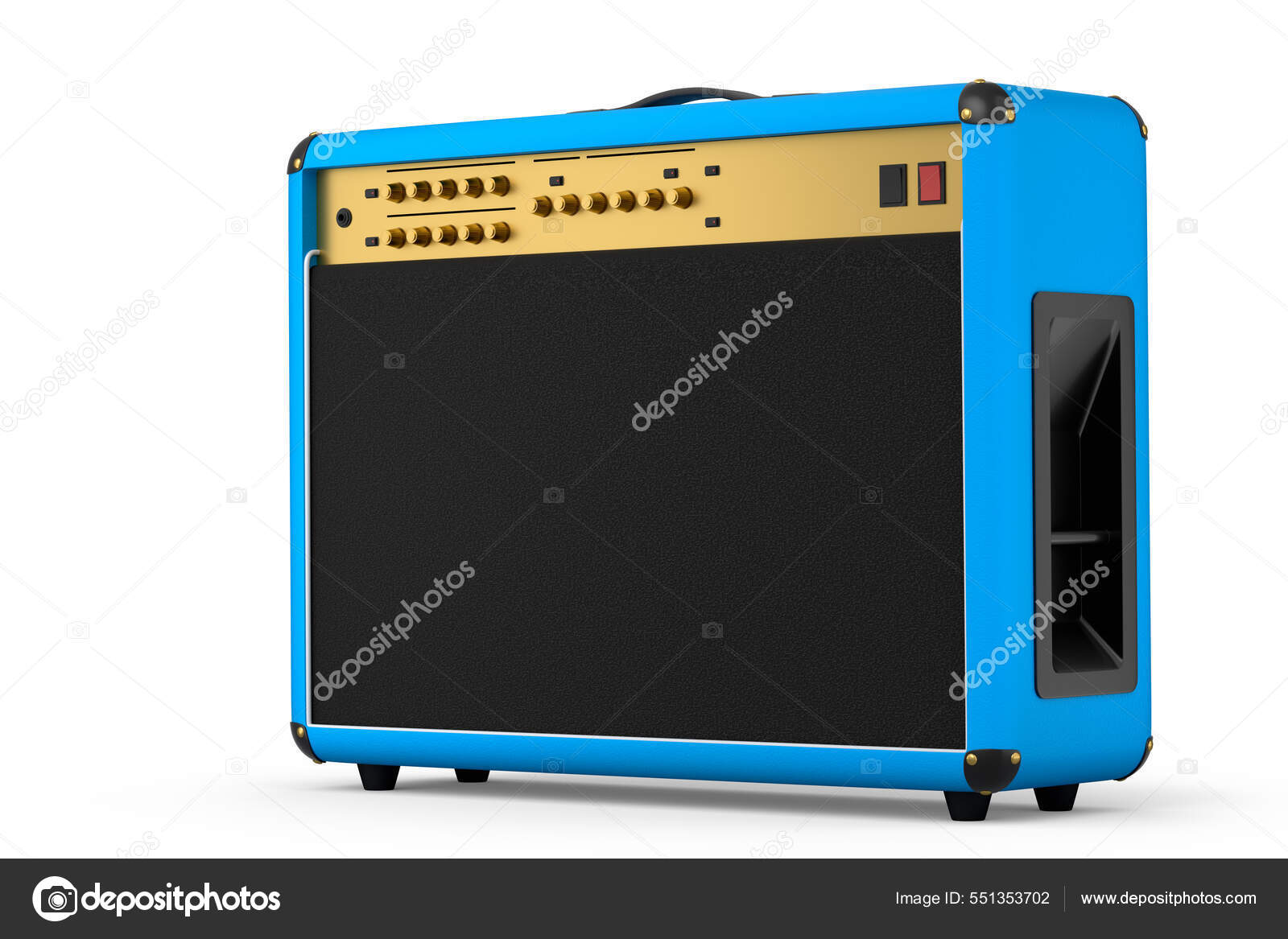 Classical Electric Acoustic Guitar Amplifier Isolated White Background ...