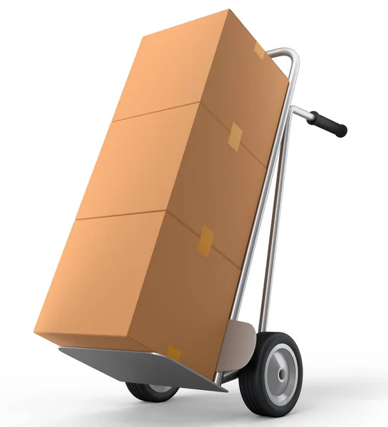 Airport Luggage Cart Baggage Trolley Side Stack Cardboard Boxes Cartons ...