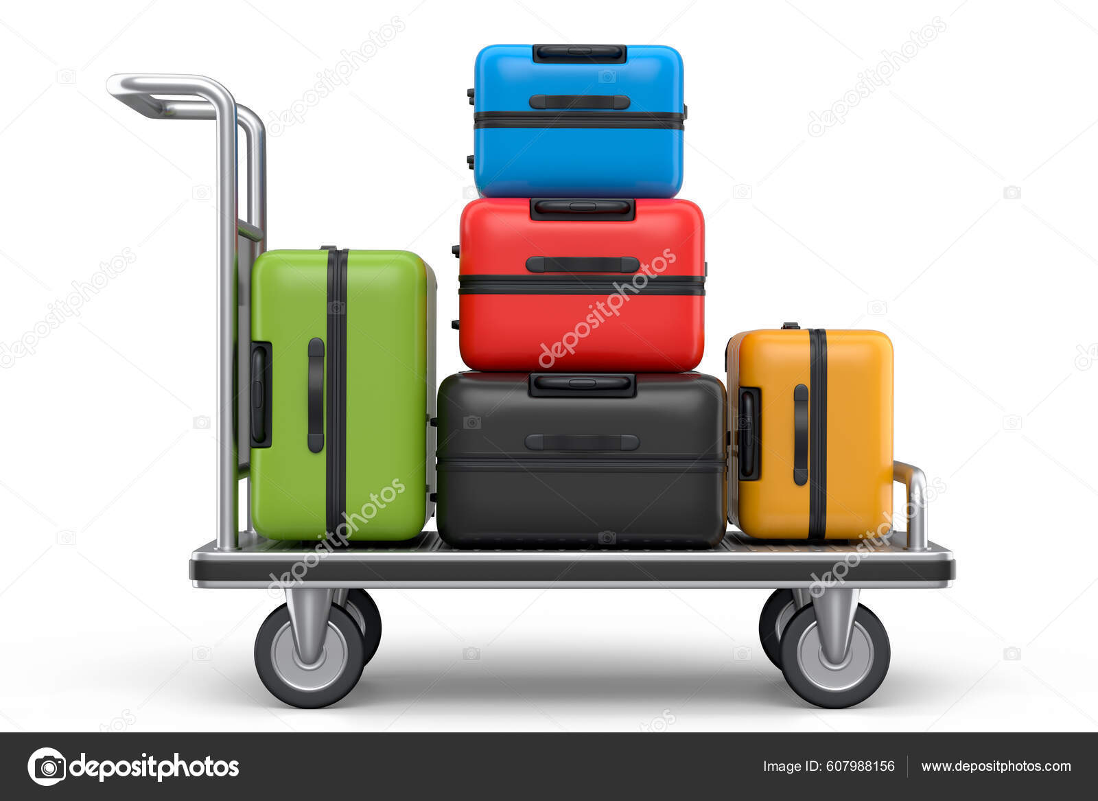 Regular Polycarbonate Suitcase Hotel Trolley Cart Carrying Baggage ...