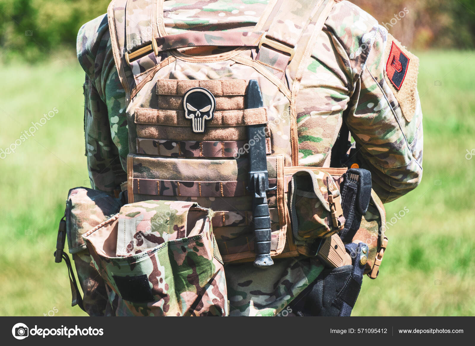 Ukrainian Soldier Bulletproof Vest Back View — Stock Editorial Photo ...