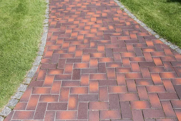 Stone Pavement Grass Texture Top View Cobblestoned Pavement Background ...