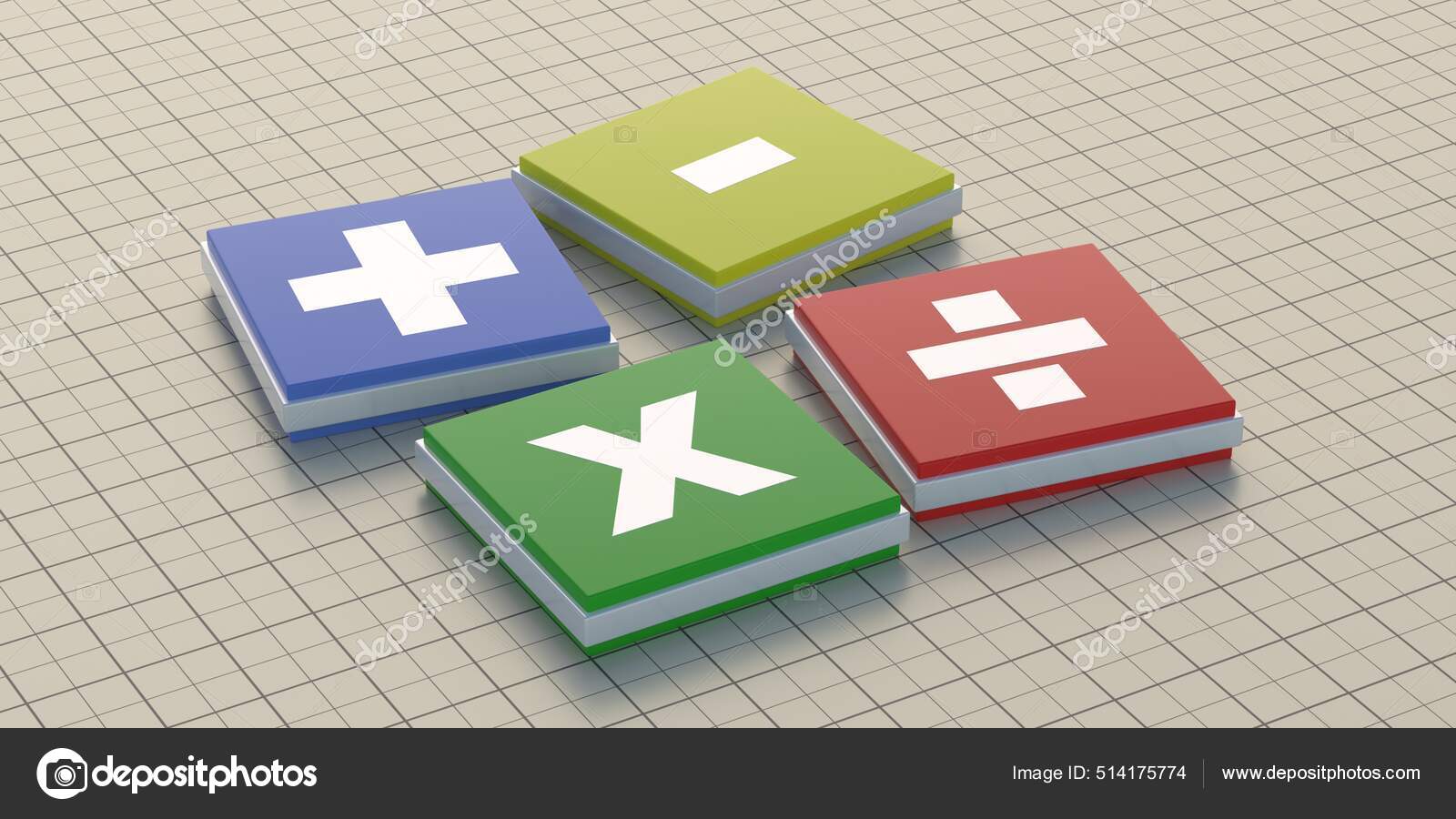 Basic Mathematical Signs Math Symbols Grid Square Background Colorful ...