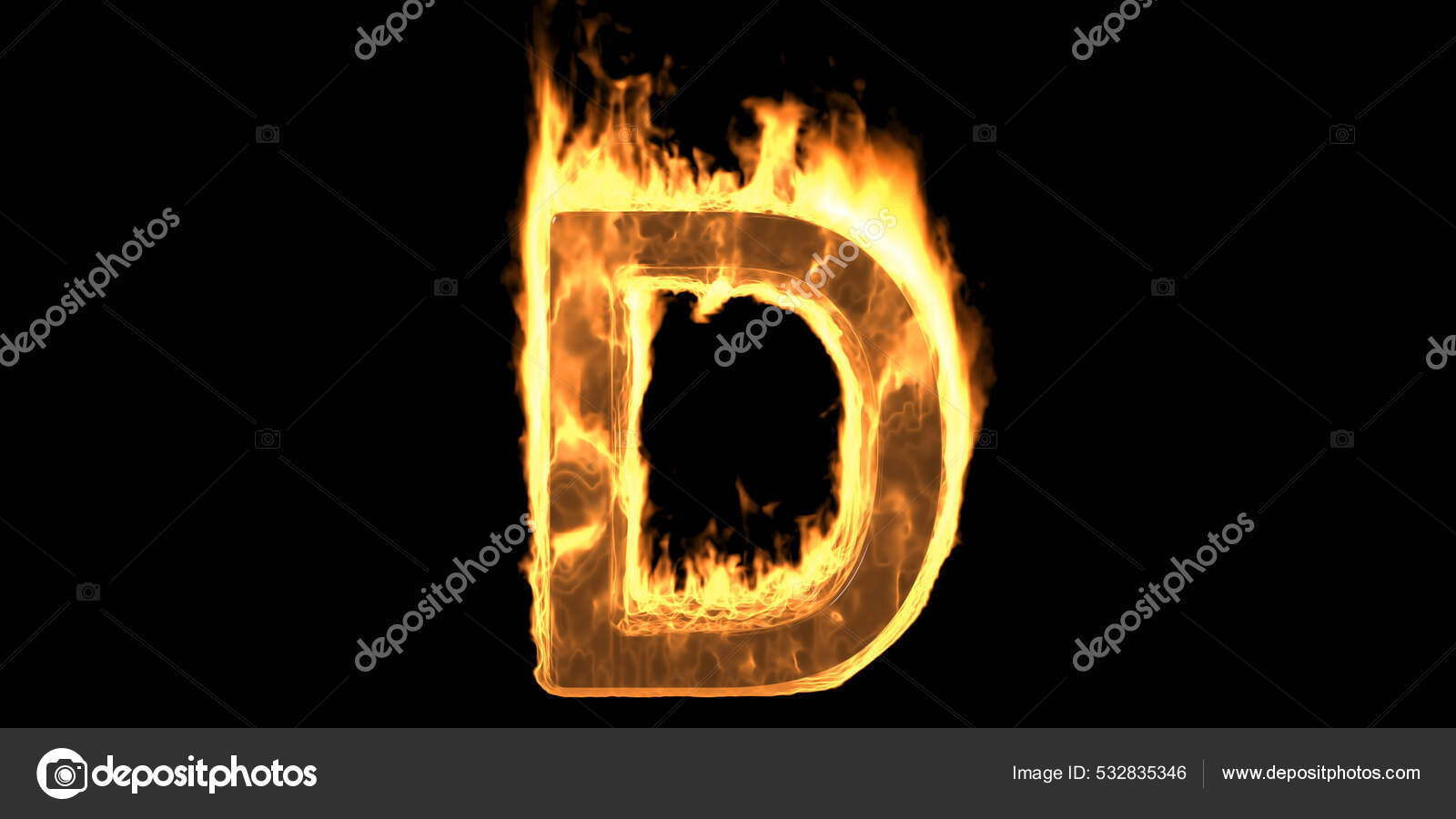 Fire Alphabet Letter Flaming Burn Font Burning Flame Text Smoke Stock ...