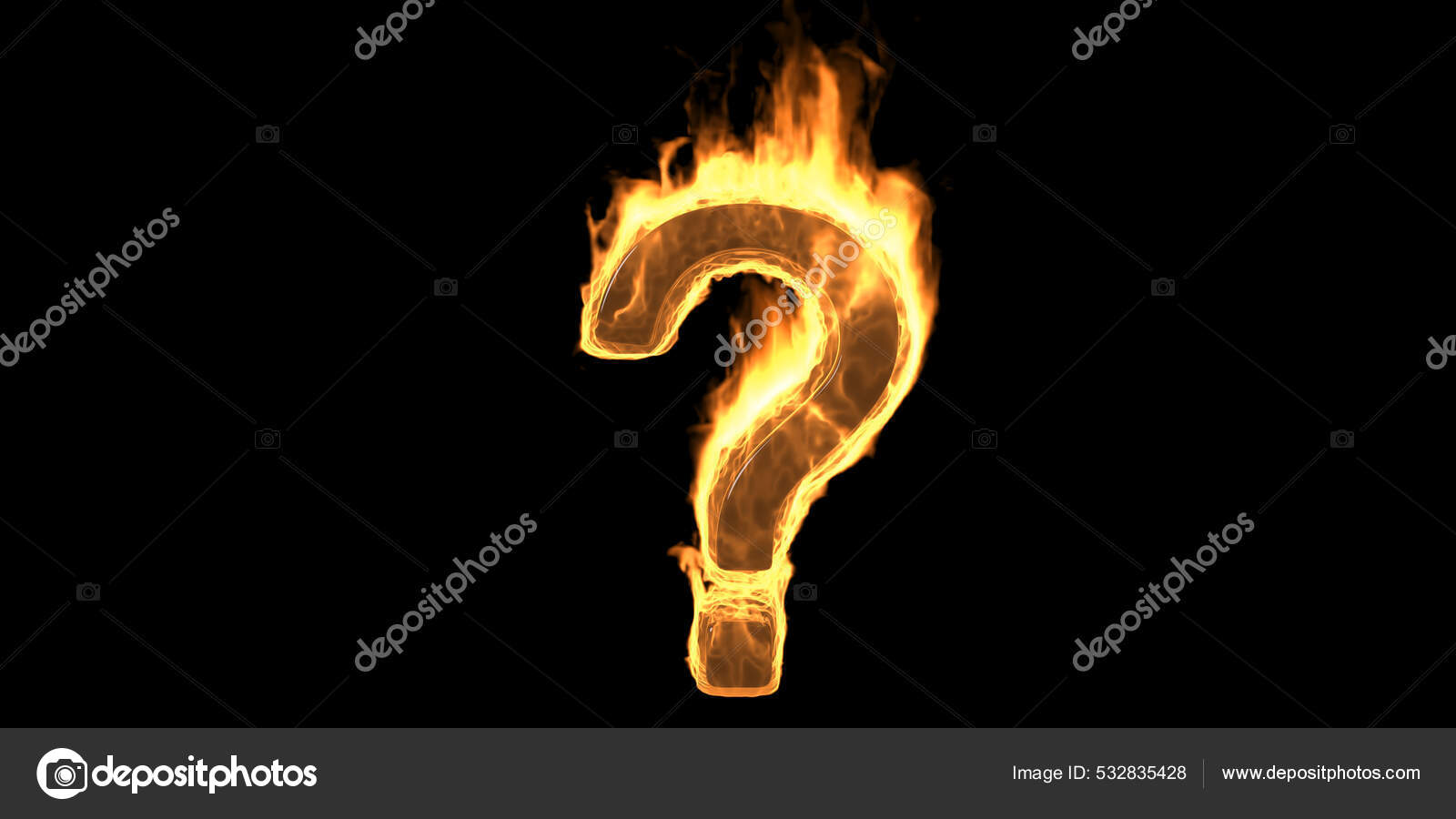 Burning Question Mark Fire Flame Symbol Smoke Fiery Effect Hot Stock ...