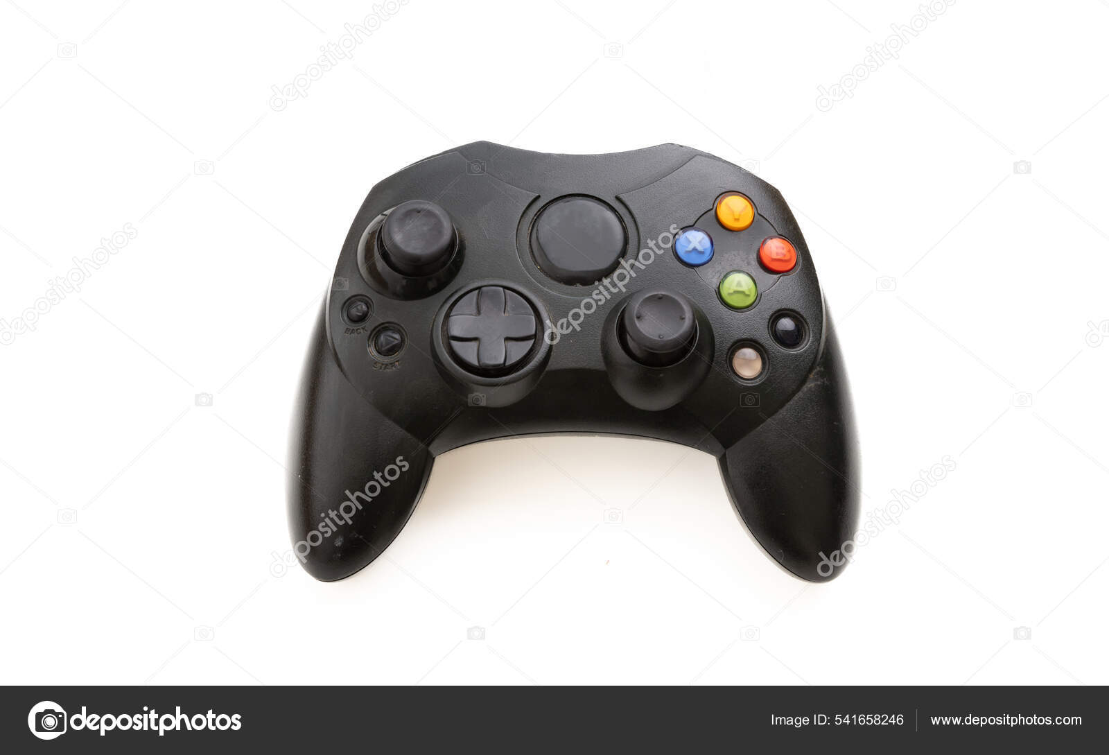 Video Game Controller Isolated White Background Overhead Gaming Console ...