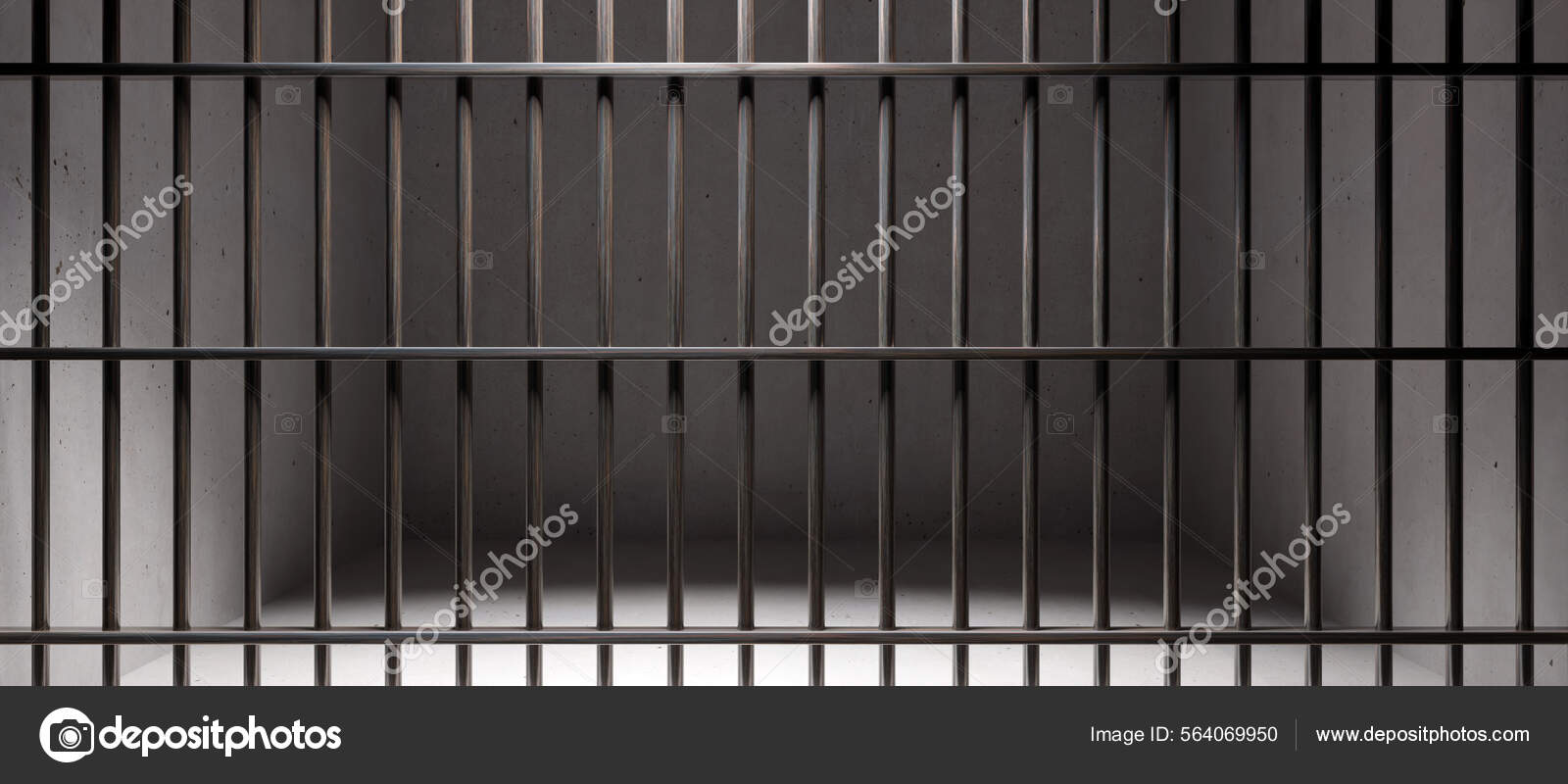 Prison Cell Black Color Jail Metal Bars Empty Dark Dungeon Stock Photo ...