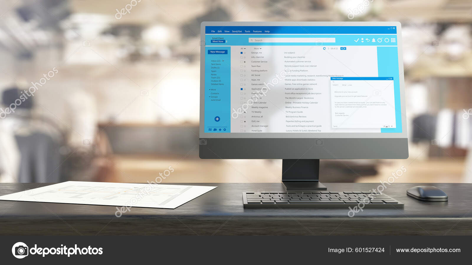 Email Message Communication Client Mail List Computer Desktop Monitor ...