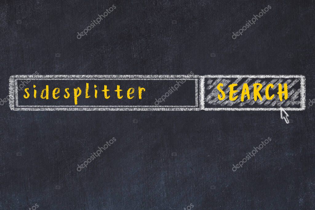 Concepto de búsqueda lateral. Dibujo de tiza de la ventana del ...
