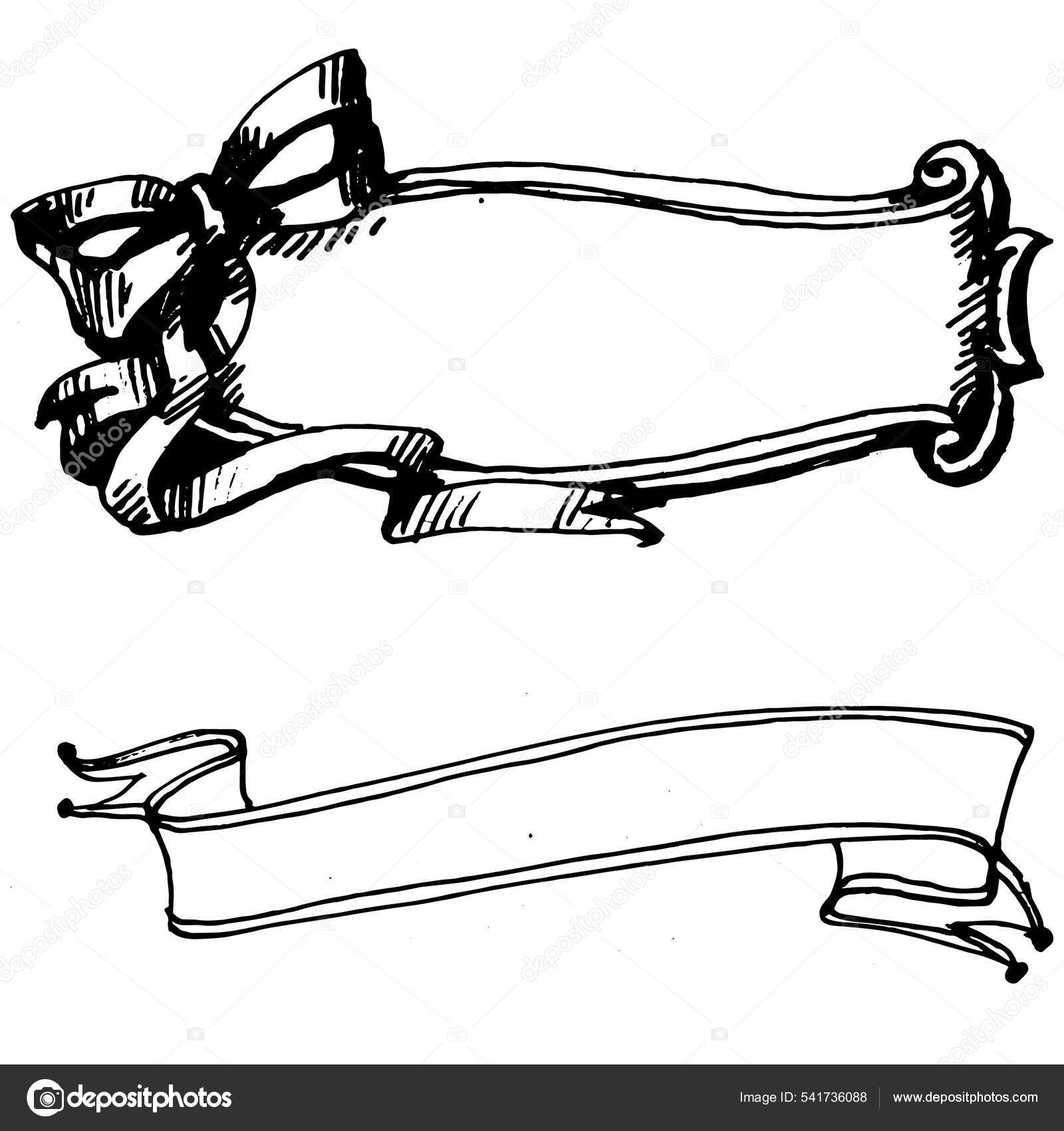 Blank Ribbon Banner Ribbon Banner Blank Decoration Celebration Vector