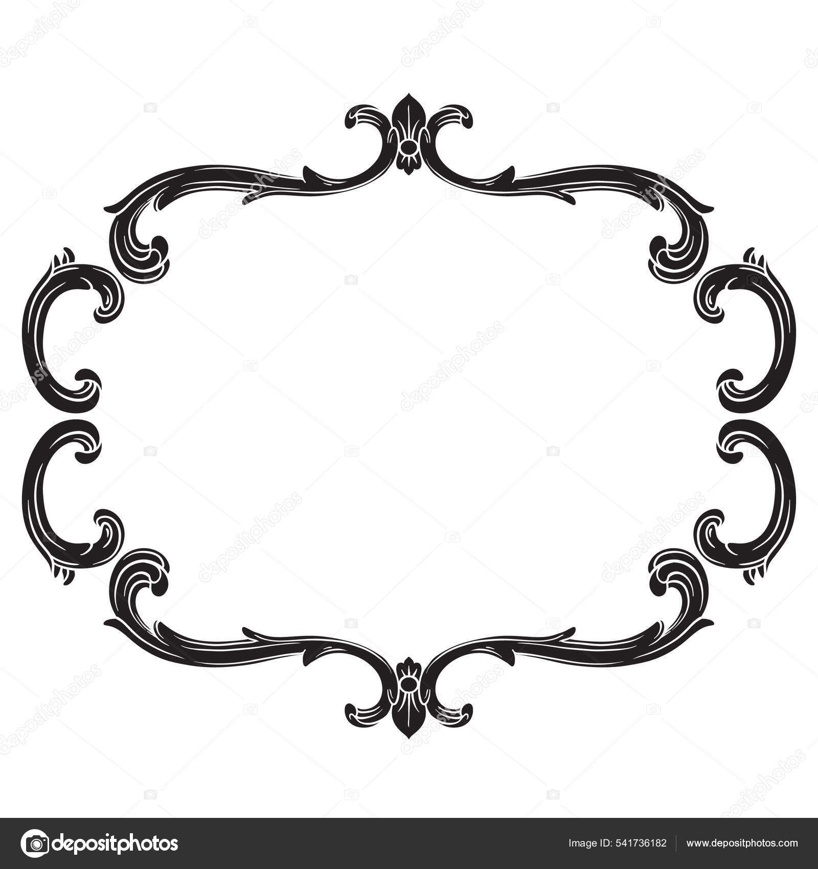 Classical Baroque Frame Design Vector Illustration Stock Vector Image ...
