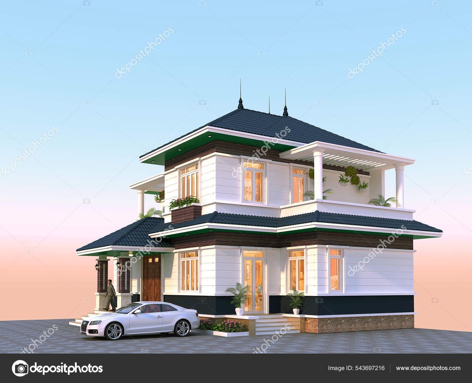 Render House Exterior View — Stock Photo © mtellioglu #543697216