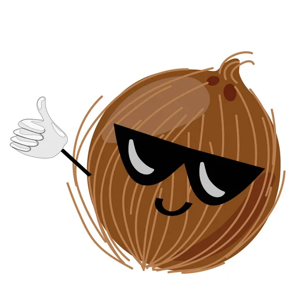 Fruit characters. Cute cartoon kawaii coconut character. Vector ...